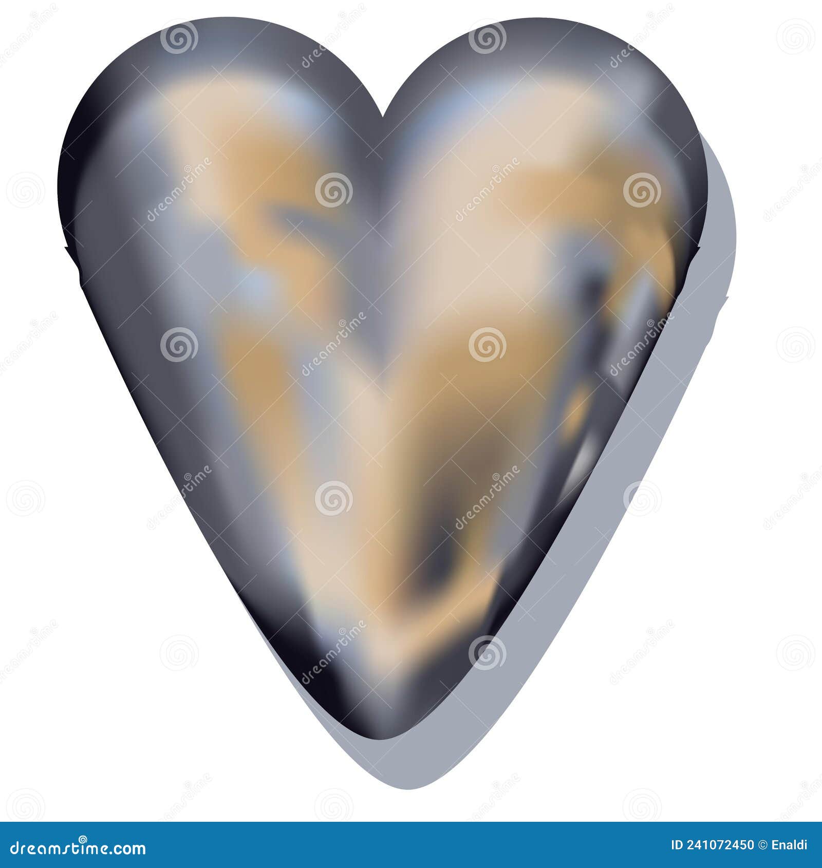 3D Realistic Silver Heart Decorative Balloon Illustration Stock Vector ...