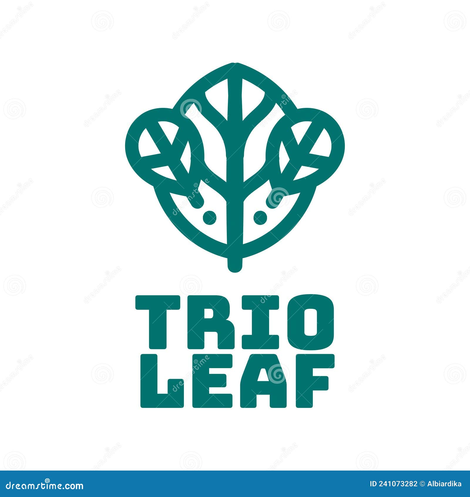 Trio Three Leaf Green Nature Logo Concept Design Illustration Stock ...
