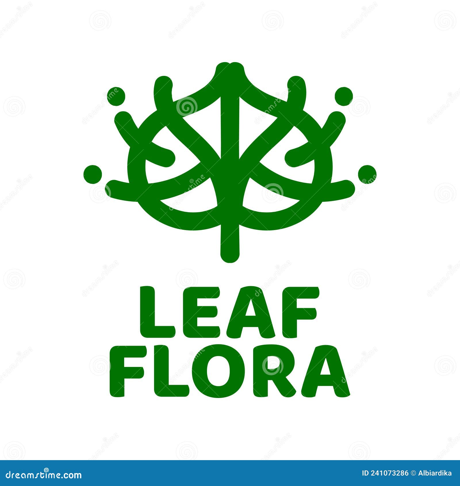 Flora Leaf Flower Green Nature Logo Concept Design Illustration Stock ...