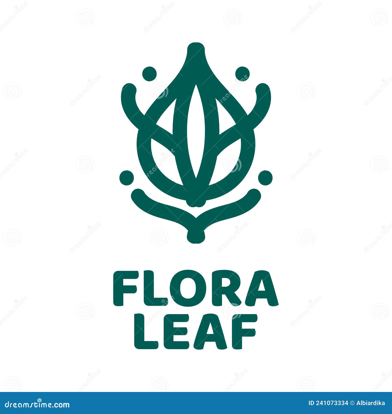 Flora Leaf Flower Green Nature Logo Concept Design Illustration Stock ...