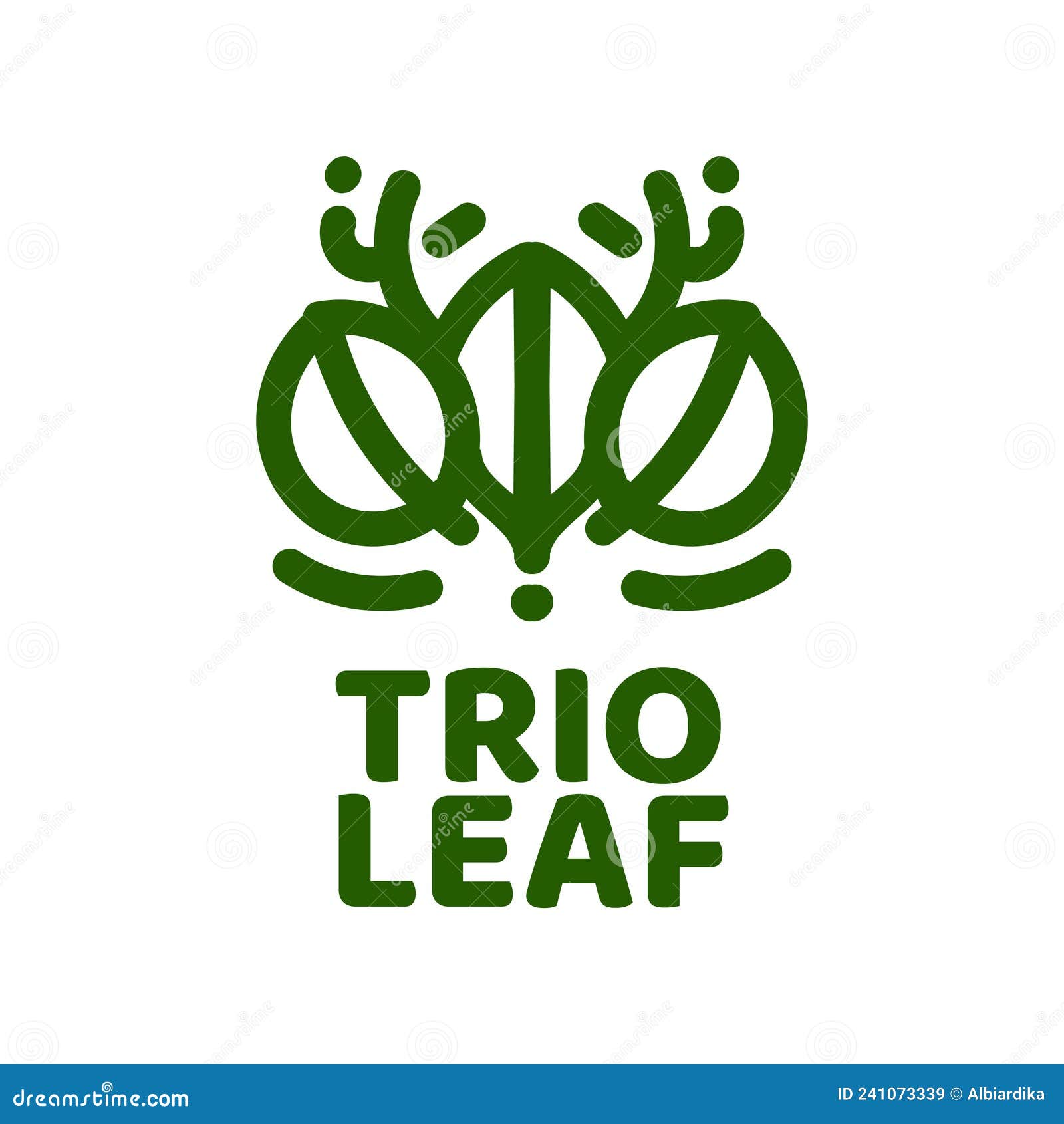 Trio Three Leaf Green Nature Logo Concept Design Illustration Stock ...