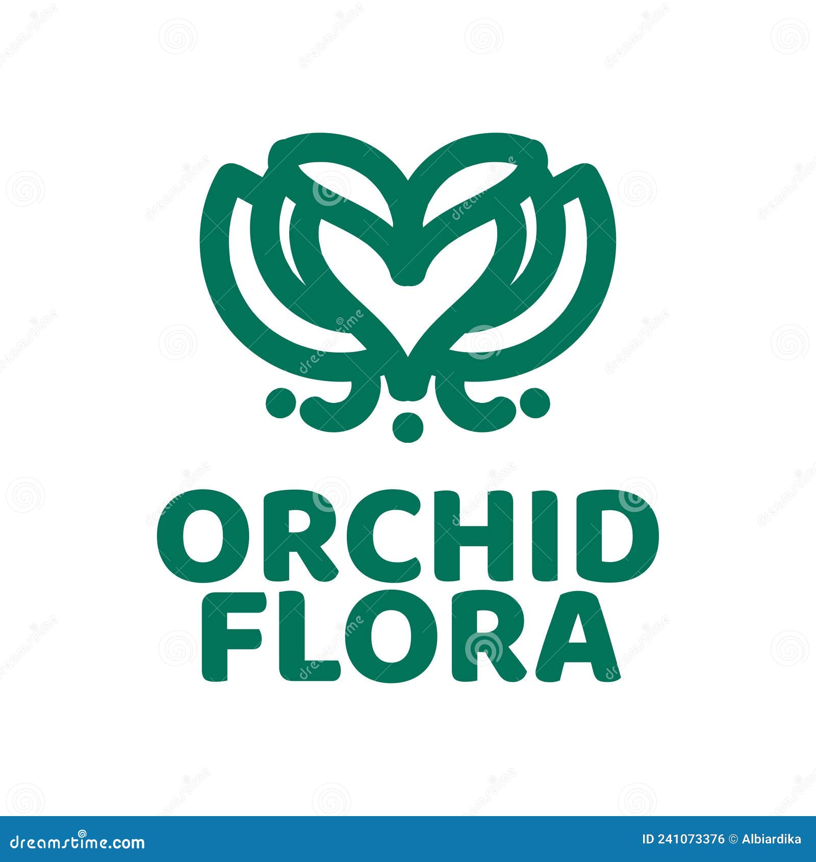 Orchid Flora Green Nature Logo Concept Design Illustration Stock Vector ...