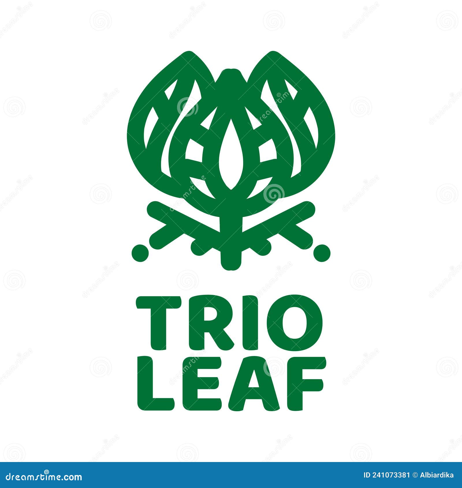 Trio Three Leaf Green Nature Logo Concept Design Illustration Stock ...