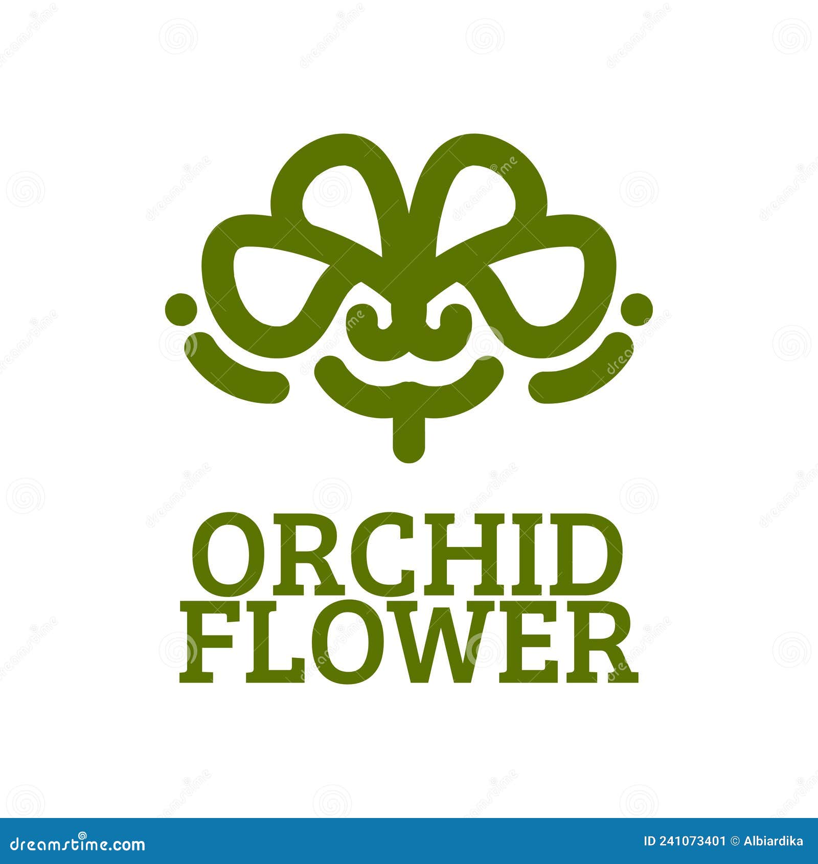 Orchid Flower Green Nature Logo Concept Design Illustration Stock ...