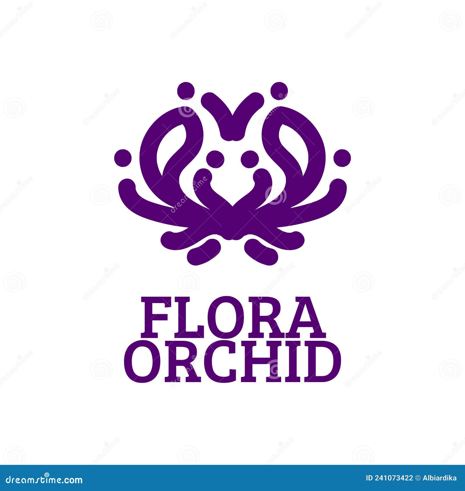 Flora Orchid Flower Nature Logo Concept Design Illustration Stock ...