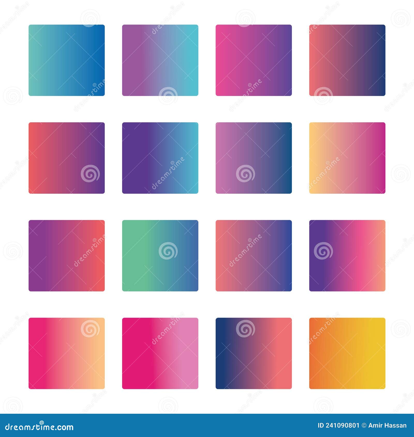 Colourful Gradient Vector Composition With Characters On White ...