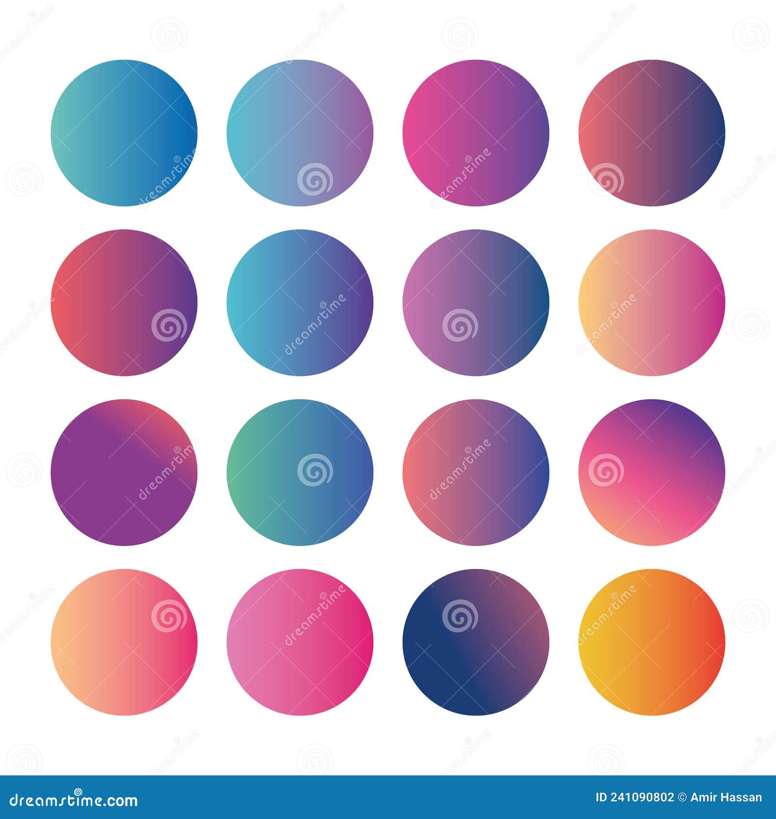 Colourful Gradient Vector Composition With Characters On White ...