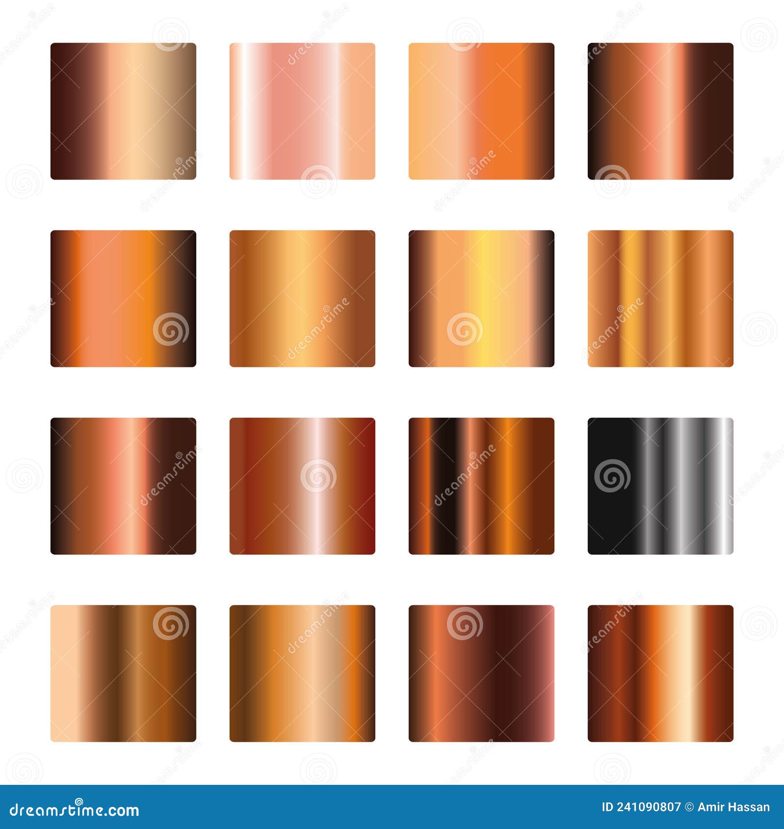 Bronze Gradient Set Collection Shin Luxury Bright Stock Vector ...