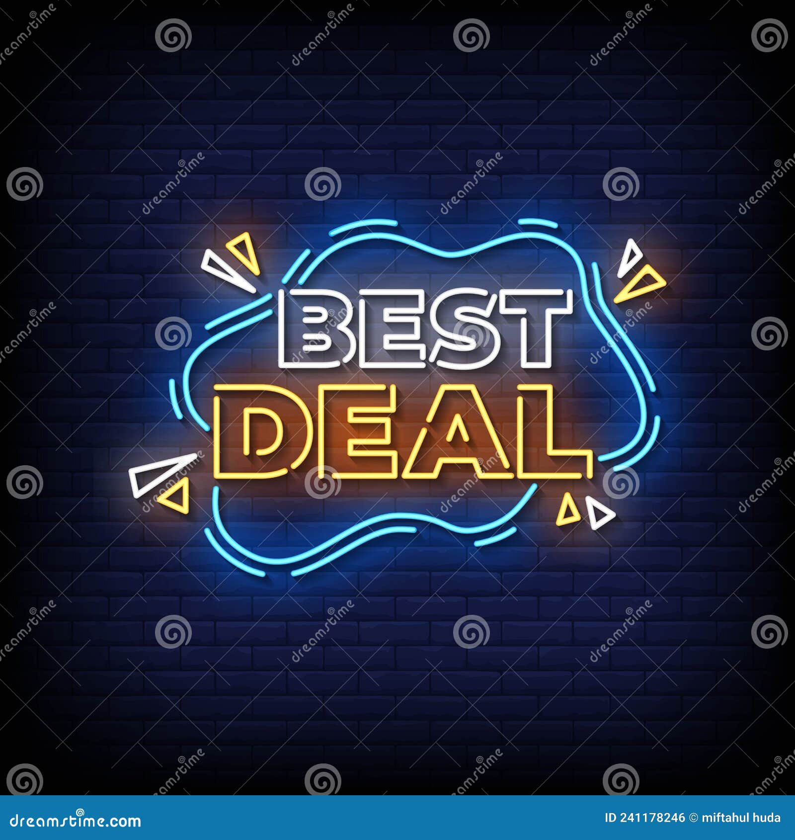 Best Deal Neon Signs Style Text Vector Stock Vector - Illustration of ...