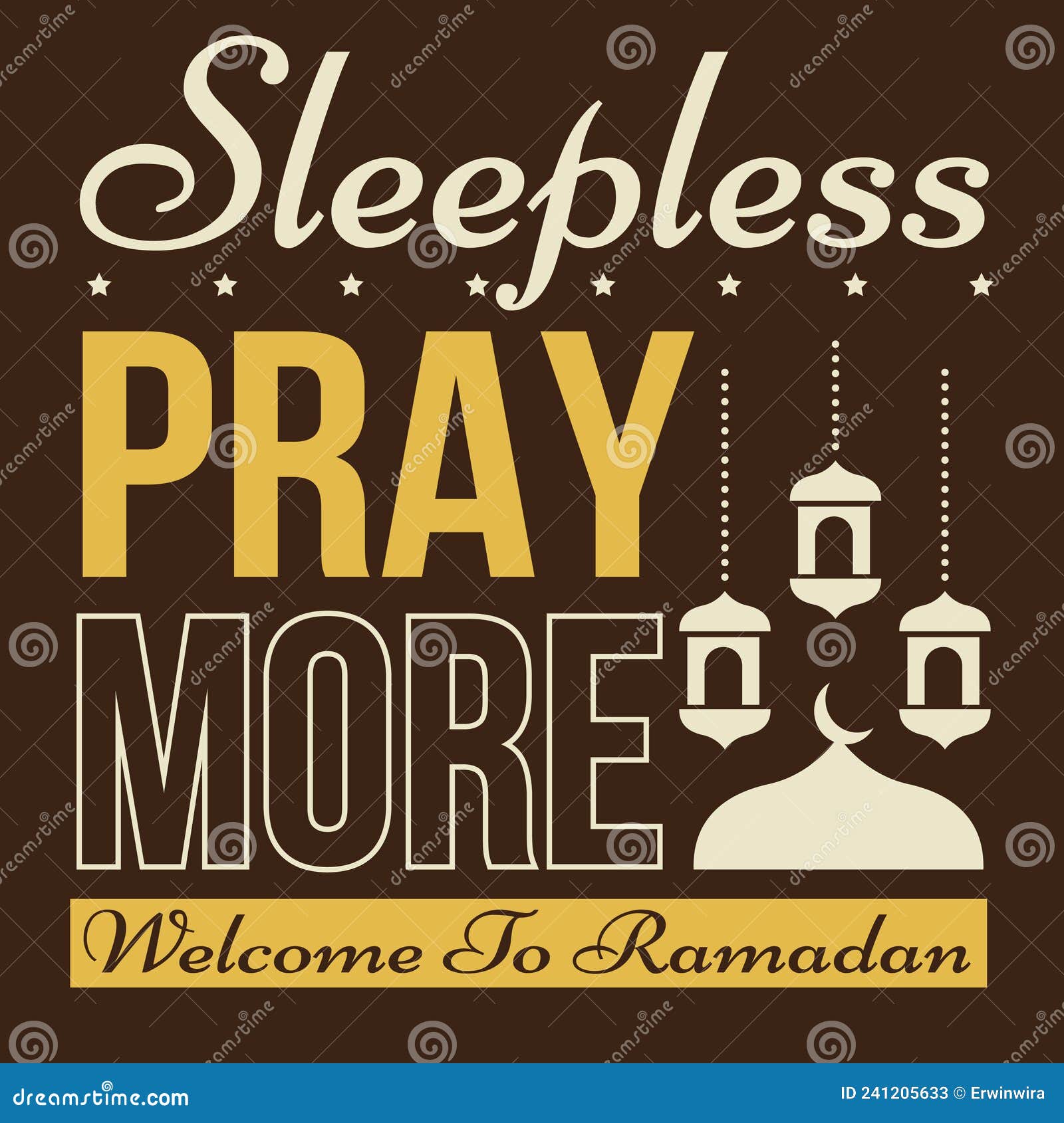 Illustration and Text Quote that Say Sleep less Pray More. Stock Vector ...