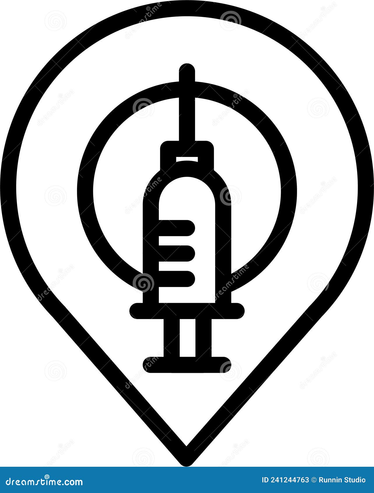 Vaccine Location Icon stock vector. Illustration of icons - 241244763
