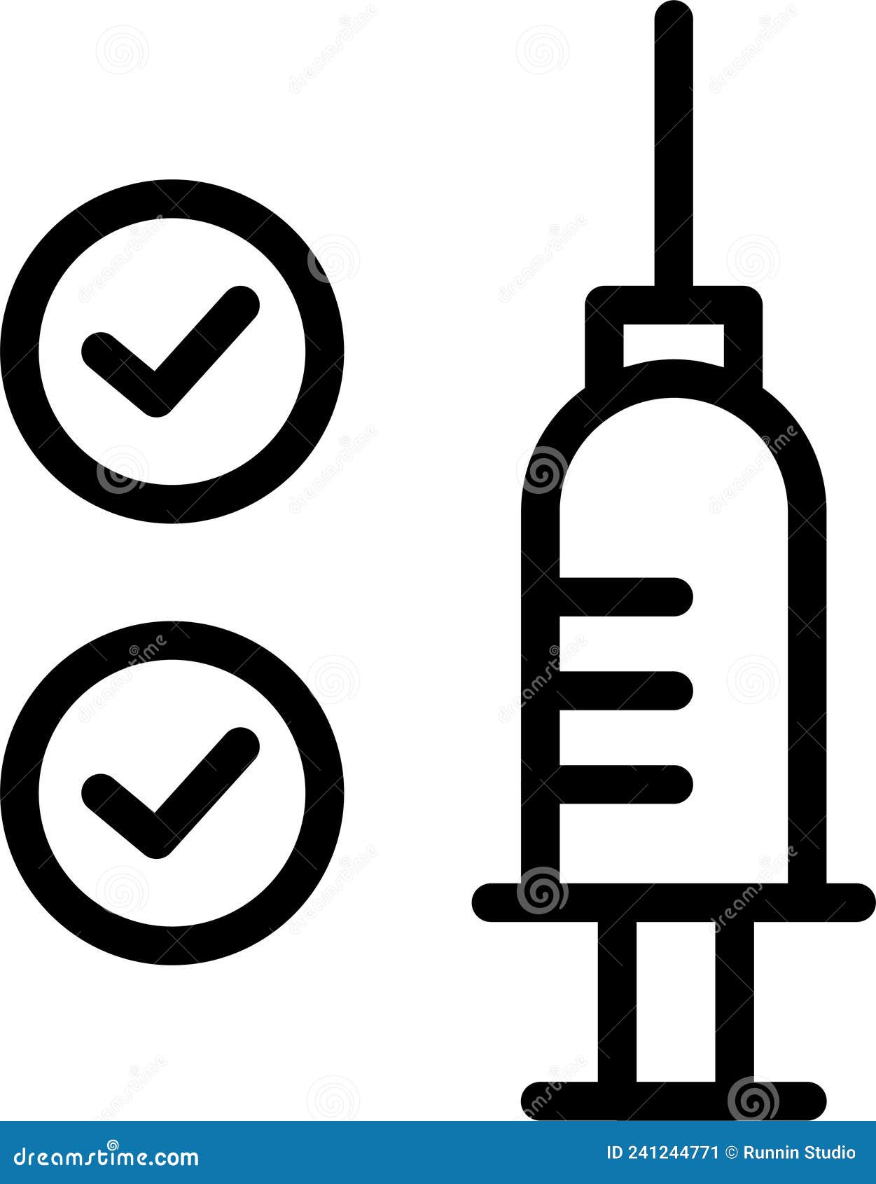 Vaccine Check Icon stock vector. Illustration of vector - 241244771