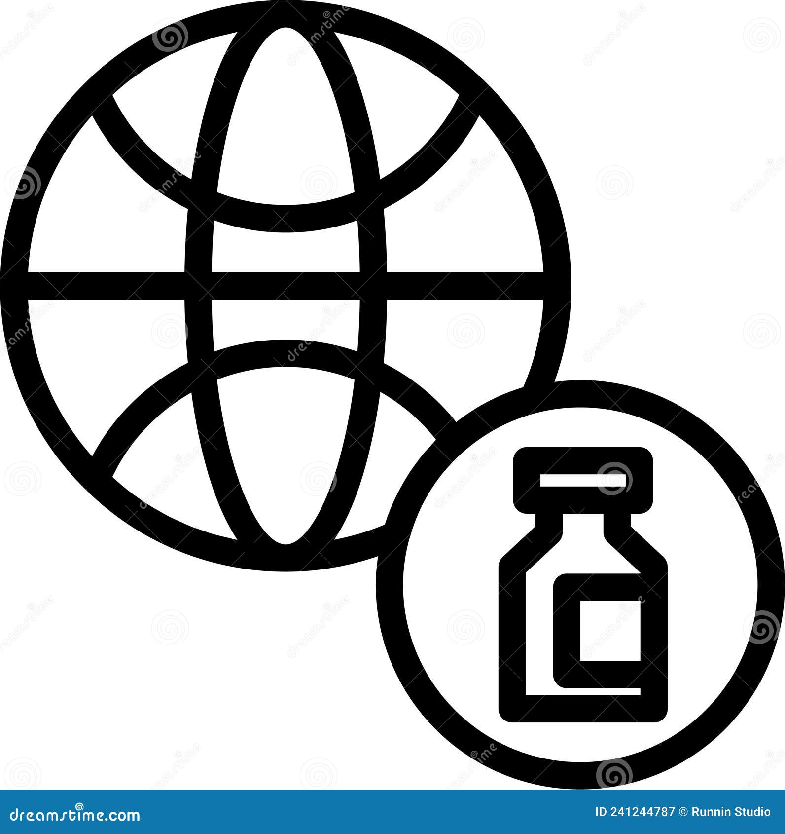 Global Vaccine Icon stock vector. Illustration of linear - 241244787