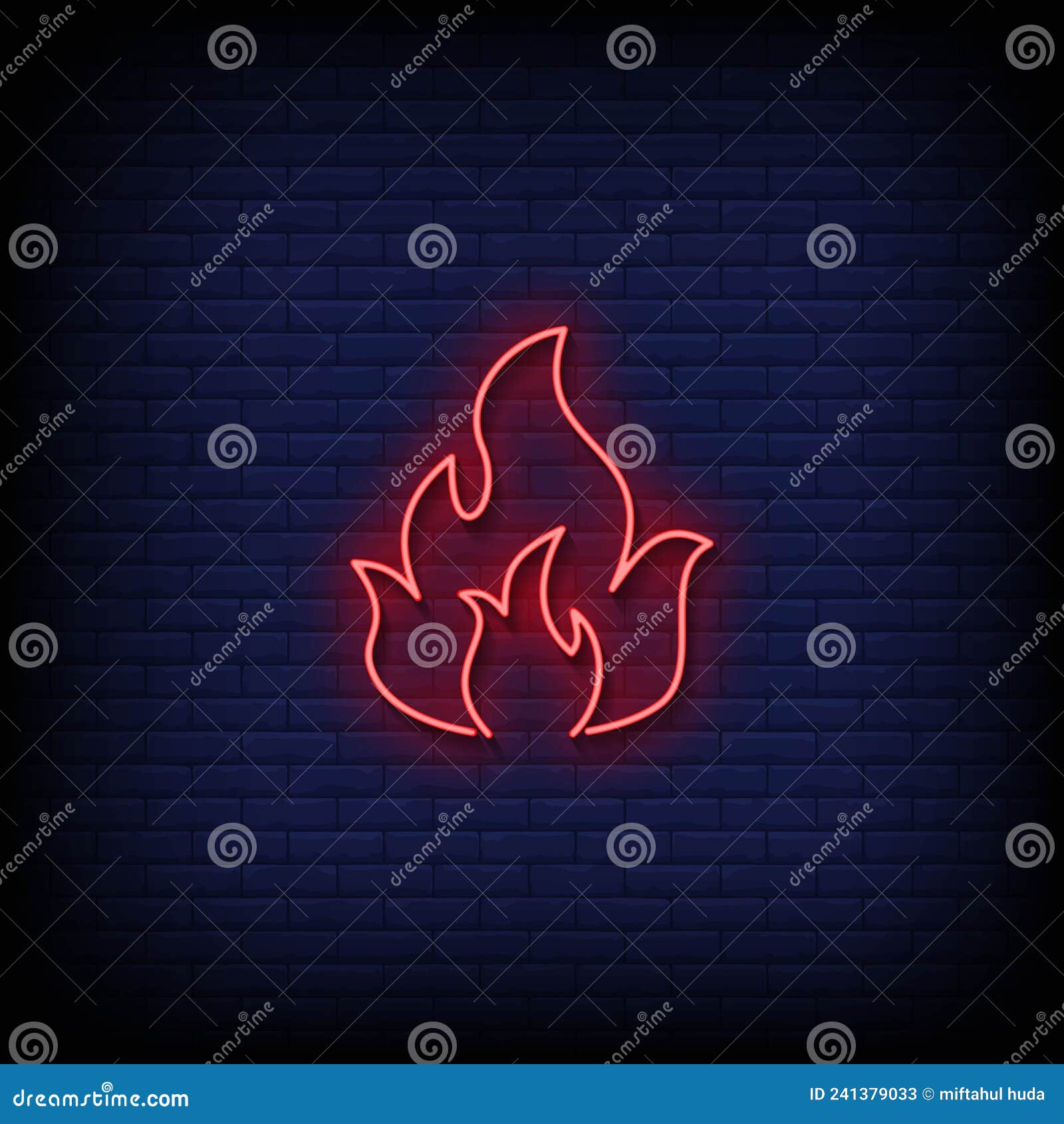 Flame Neon Signs Style Text Vector Stock Vector - Illustration of ...