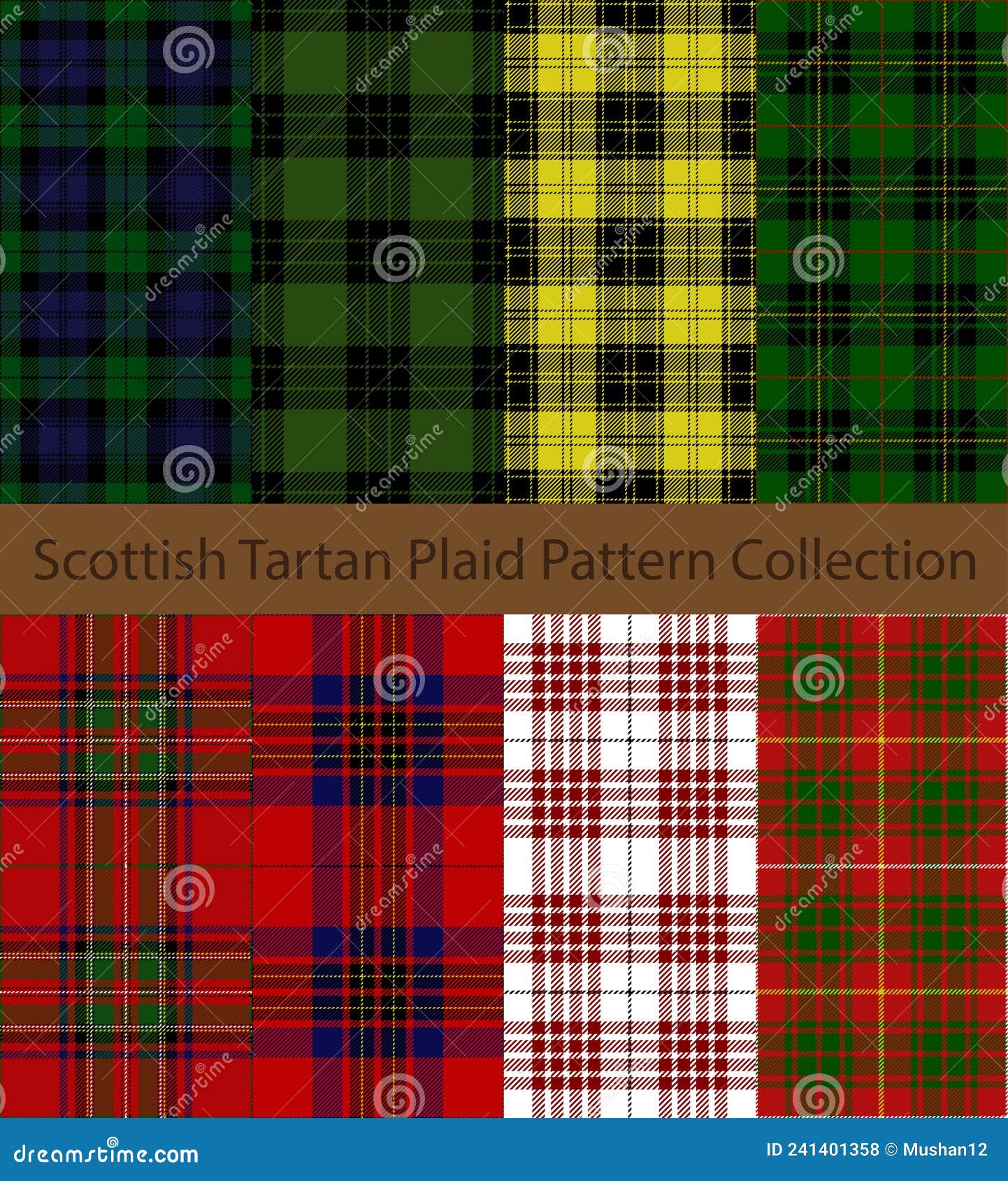 Tartan Plaid Collection. Scottish Pattern Fabric Swatch Close-up. Stock ...