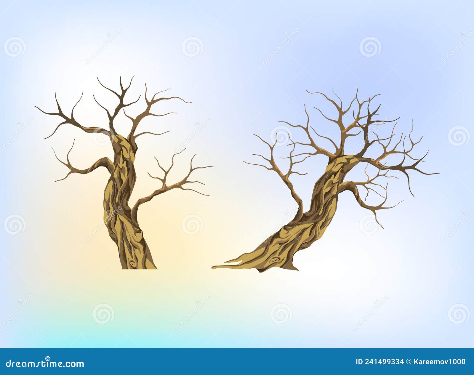 Dead Tree Vector Illustrations. Dry Tree Hand Drawn Stock Illustration ...