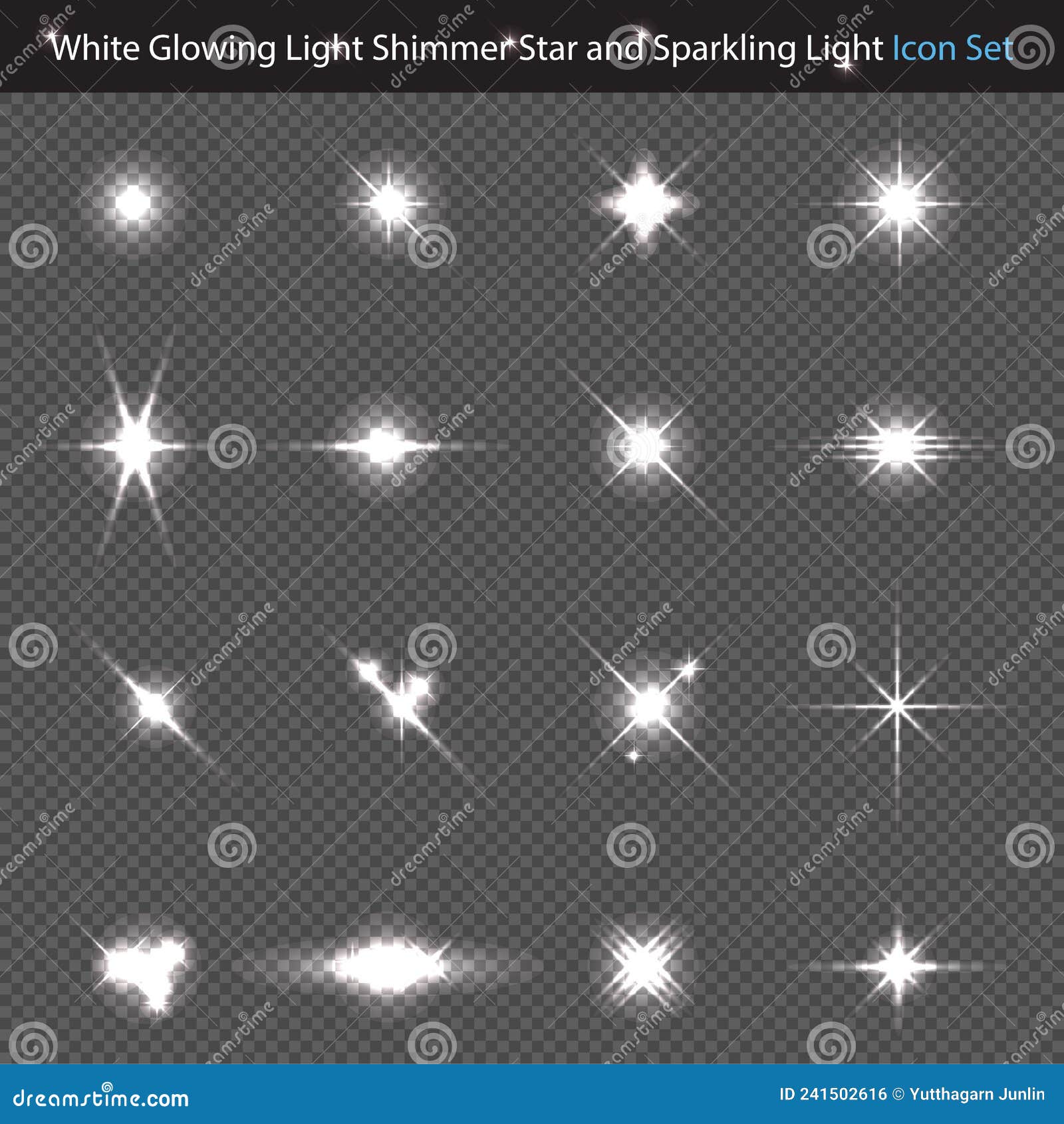 White Glowing Light Shimmer Star and Sparkling Light Icon Set - Vector ...