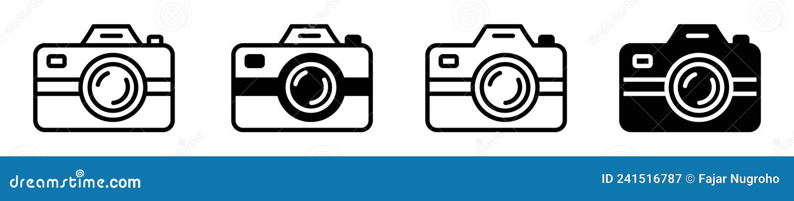 Digital Camera Outline and Icon Set Stock Vector - Illustration of ...