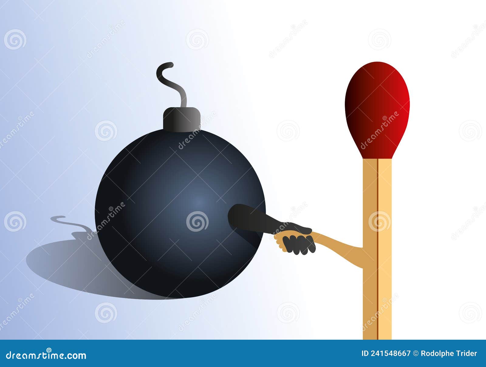 Concept of Dangerous Association between a Bomb and a Match. Stock ...