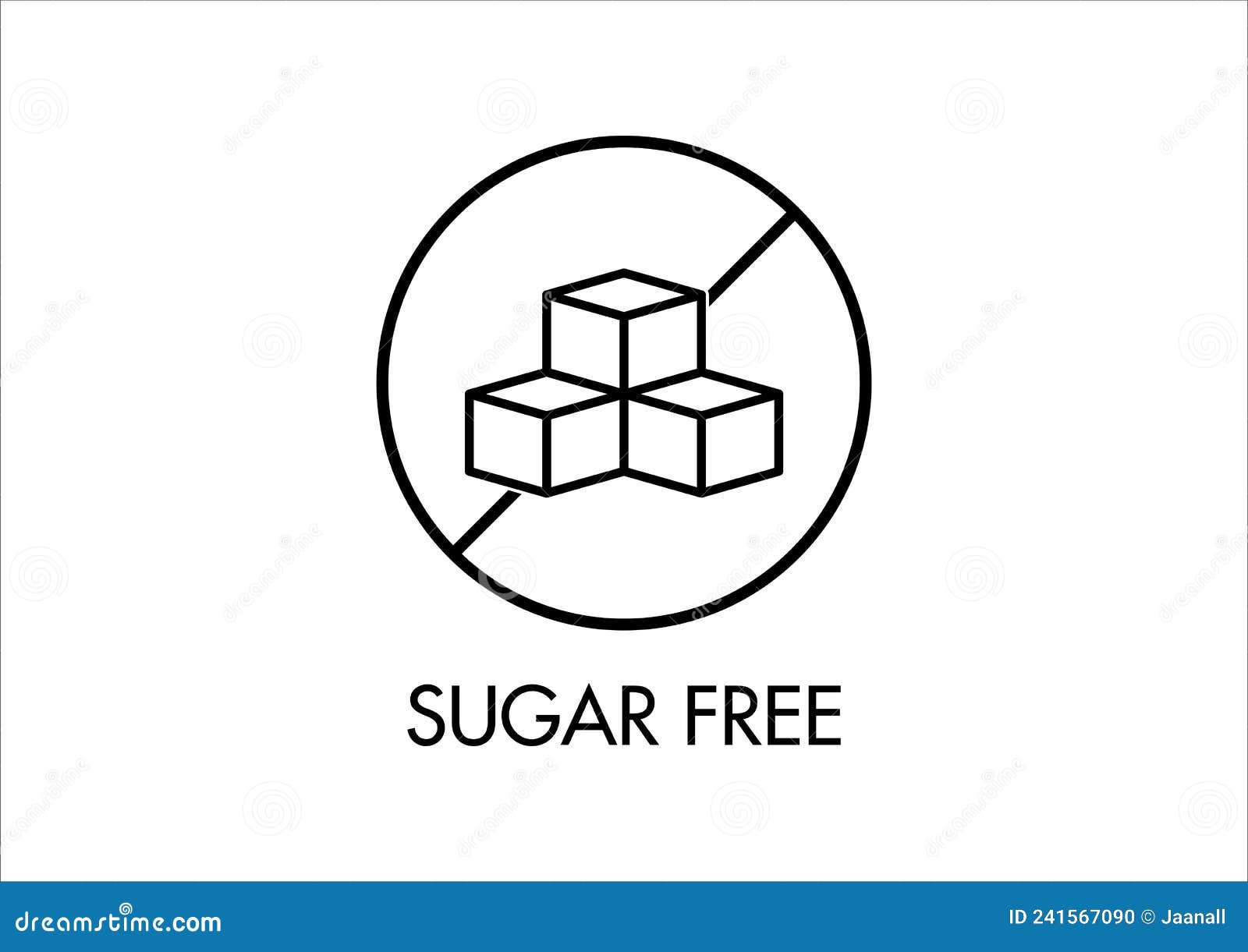 Sugar free icon. stock vector. Illustration of logo - 241567090