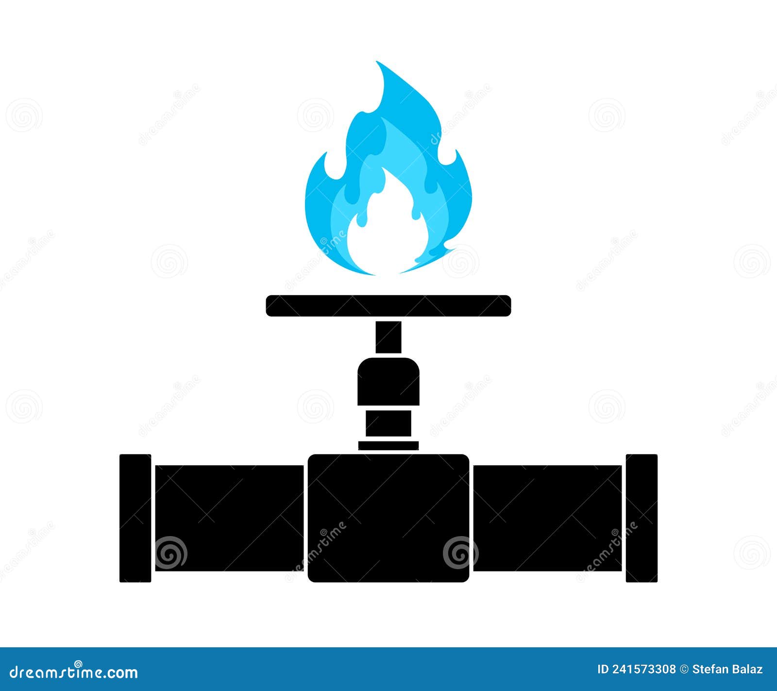 Gas Pipeline, in the Form of a Gas Pipe with a Flame Flowing from a ...