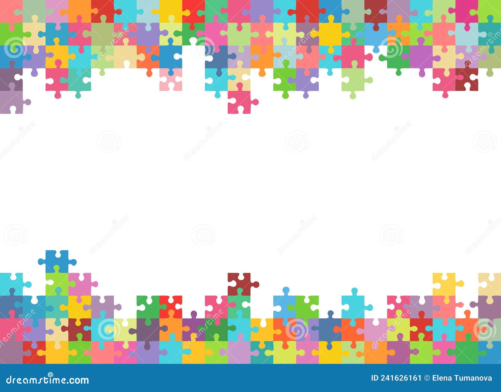 Framing Made of a Multi Color Puzzles Around the White Space. Place for ...
