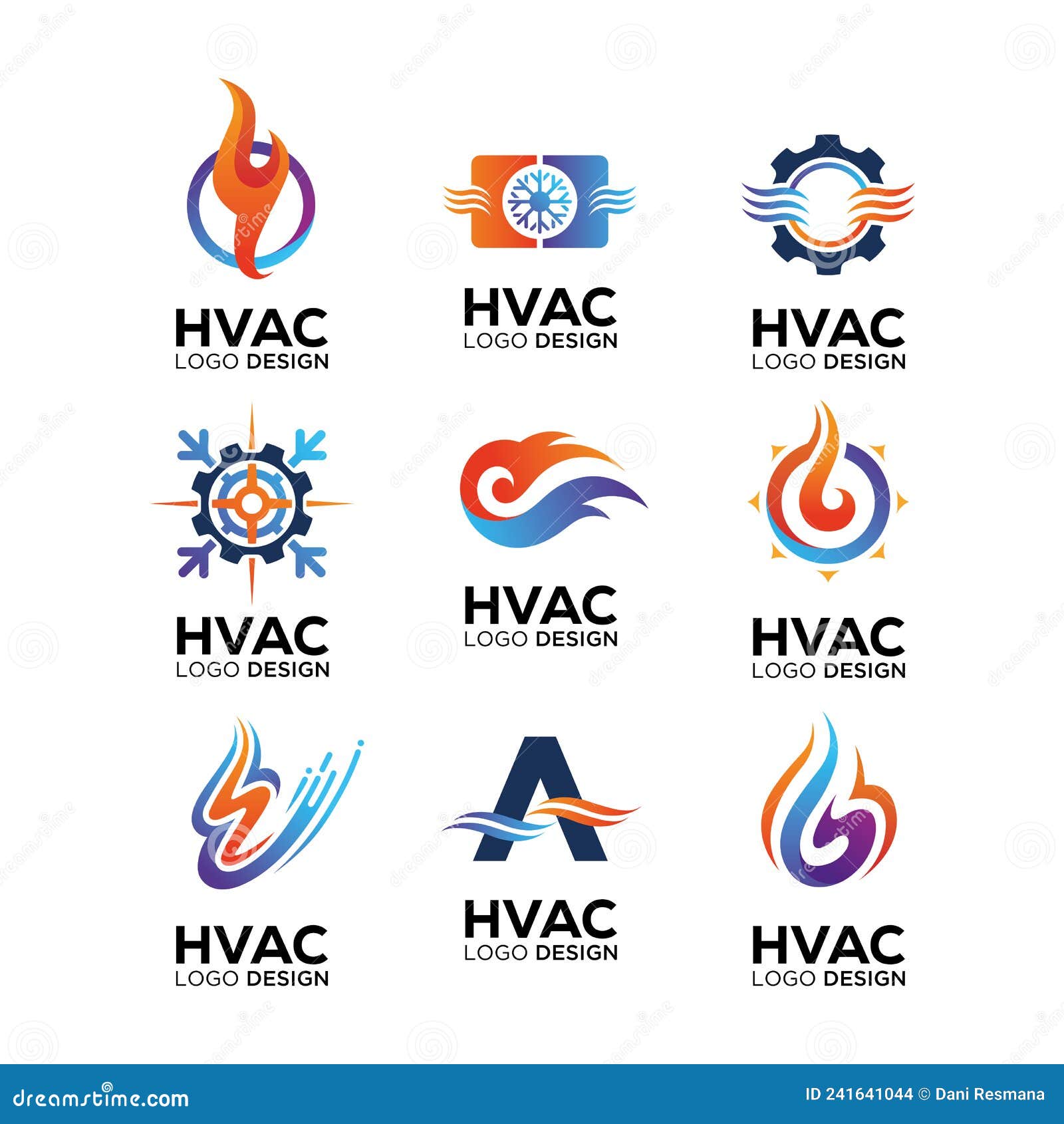 Set of HVAC Logo Design for Your Company Stock Vector - Illustration of ...