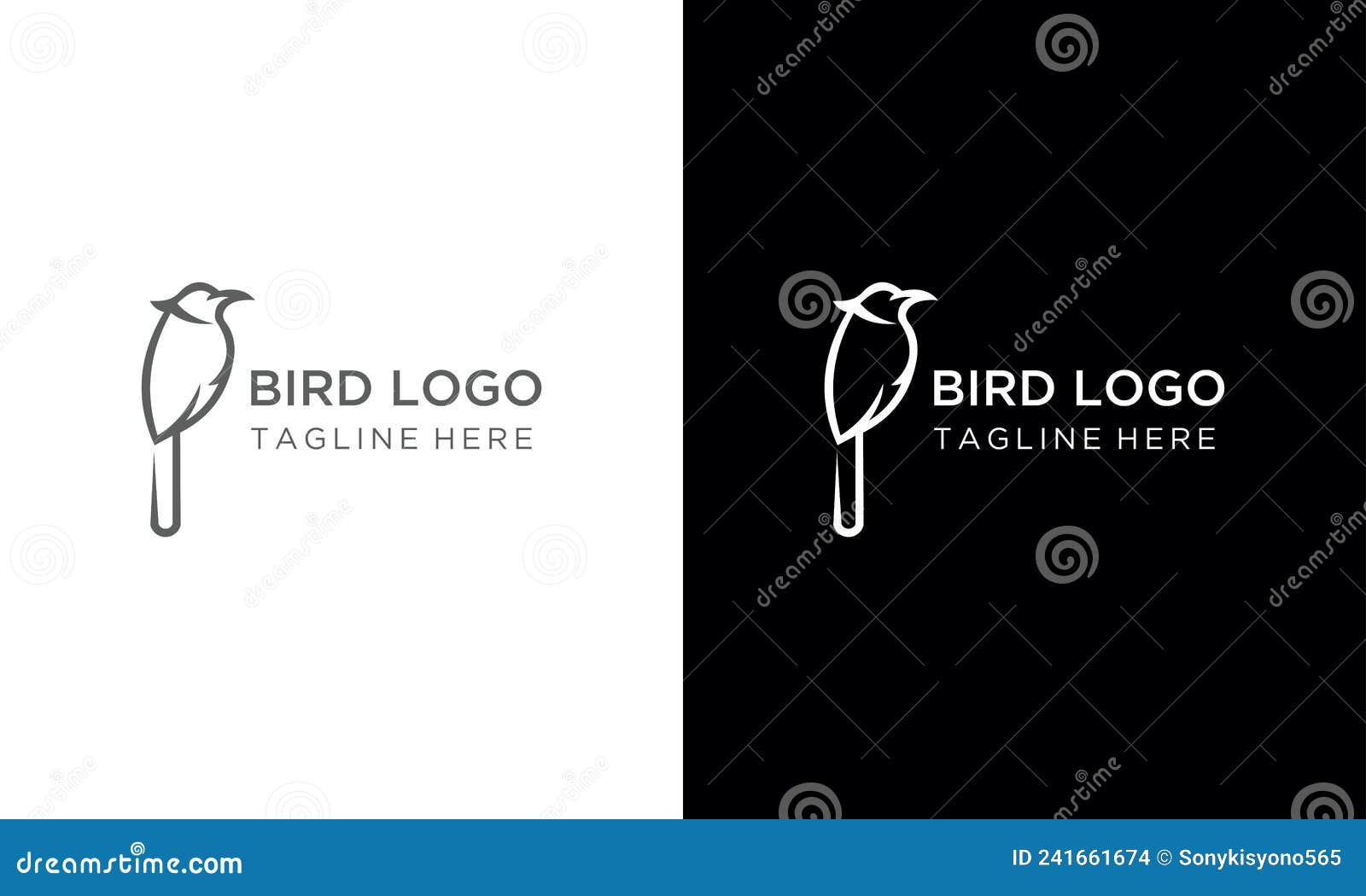 Bird Monogram Logo Design Template Stock Vector - Illustration of ...