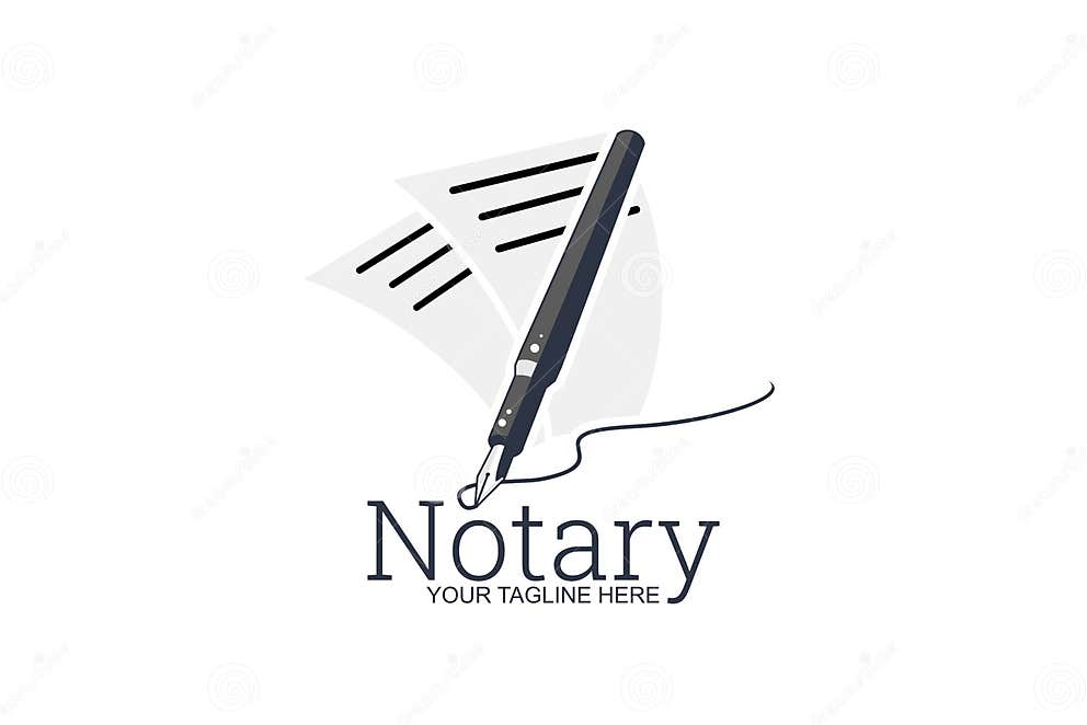 Notary Public Logo Vector Illustration. Stock Vector - Illustration of ...
