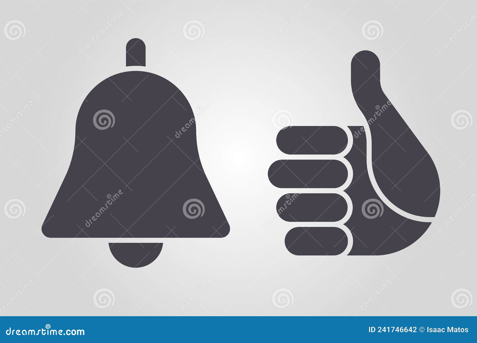 Bell and Like. Icon To Activate Bell and Click Like in 1 Color Stock ...