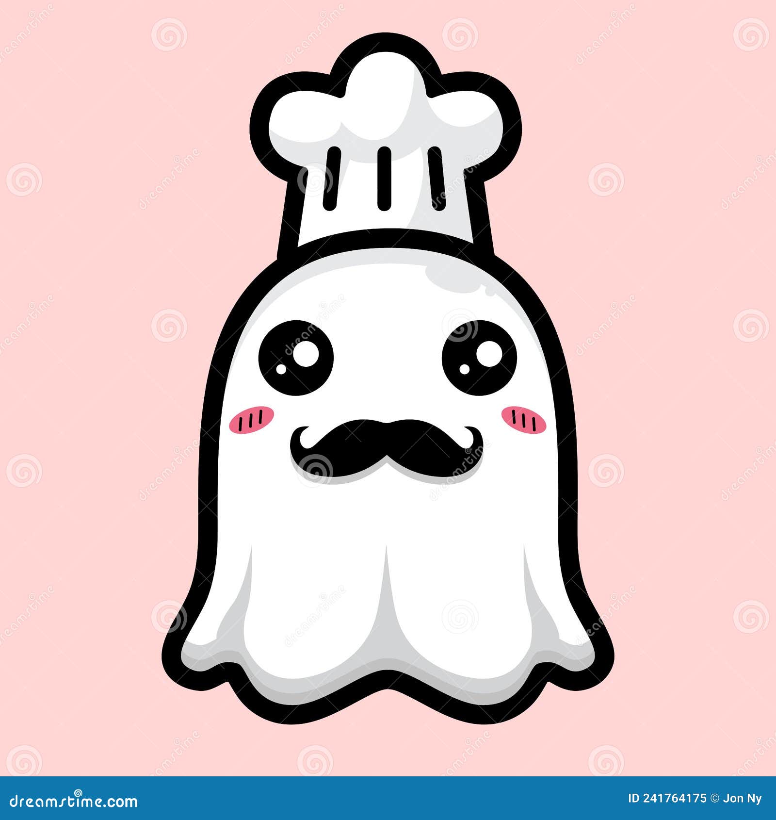 Cute Chef Ghost Character Design Stock Vector - Illustration of ...