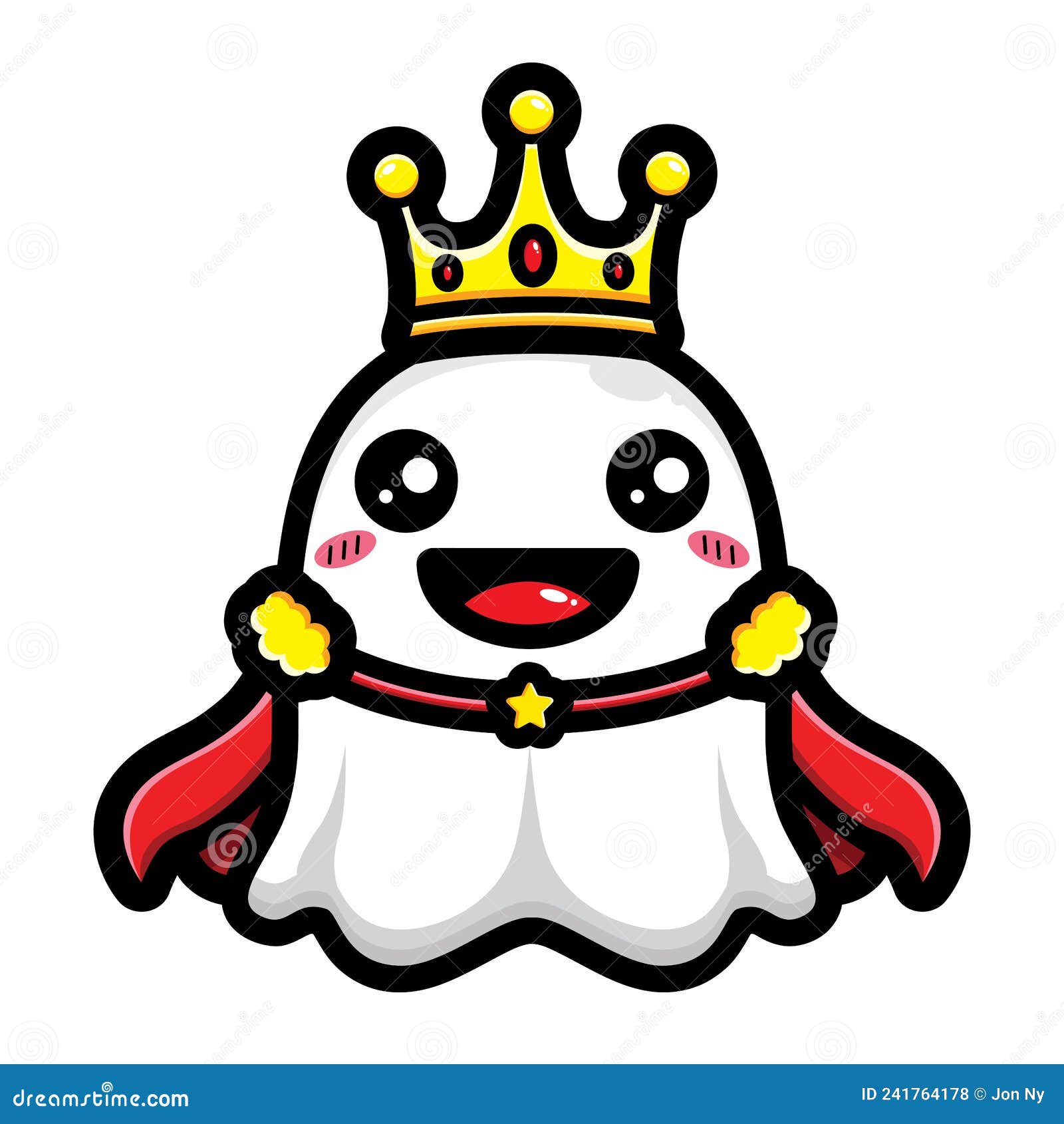 Cute Ghost King Character Design Stock Vector - Illustration of design ...