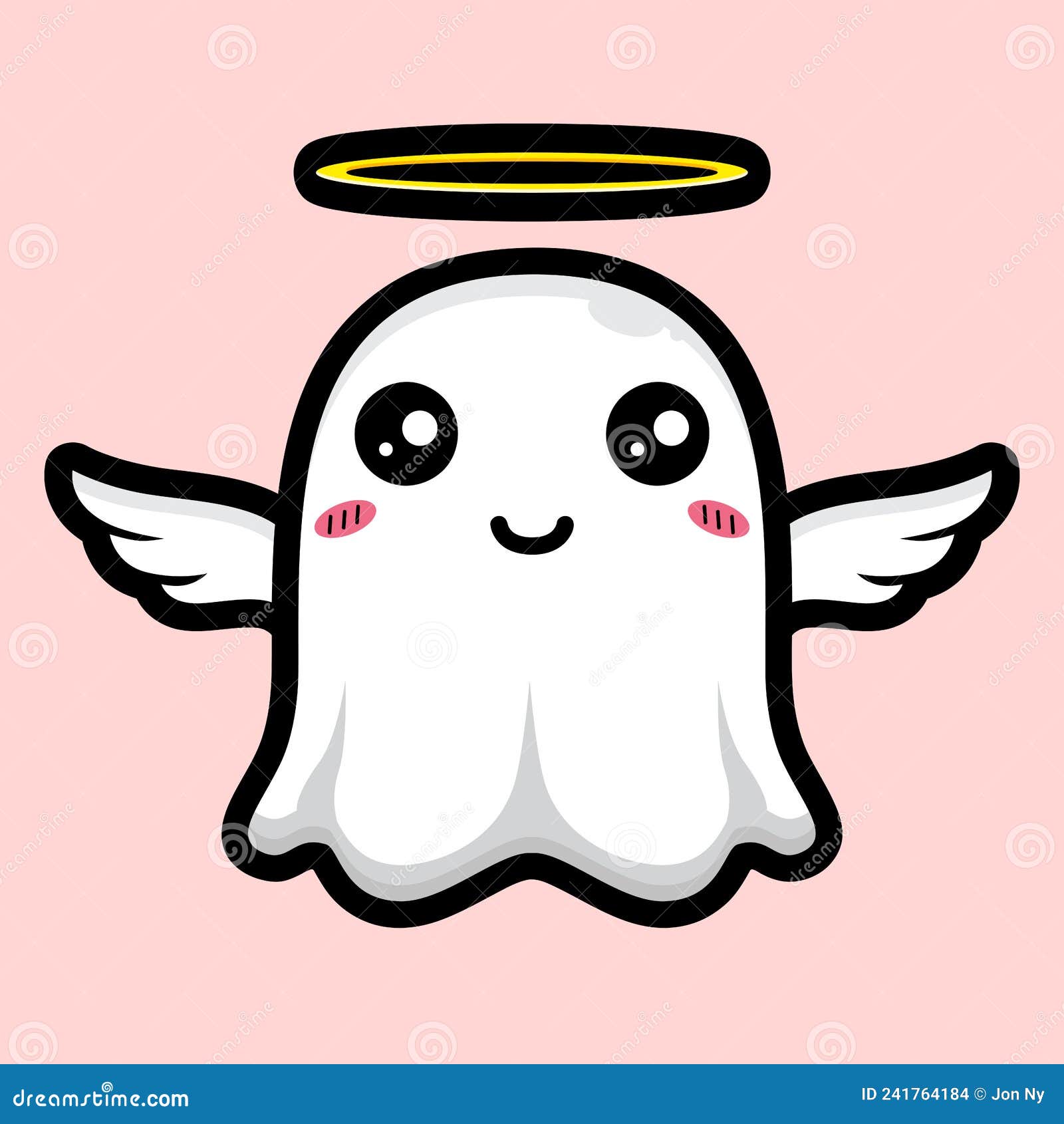 Cute Ghost Angel Character Design Stock Vector - Illustration of horror ...