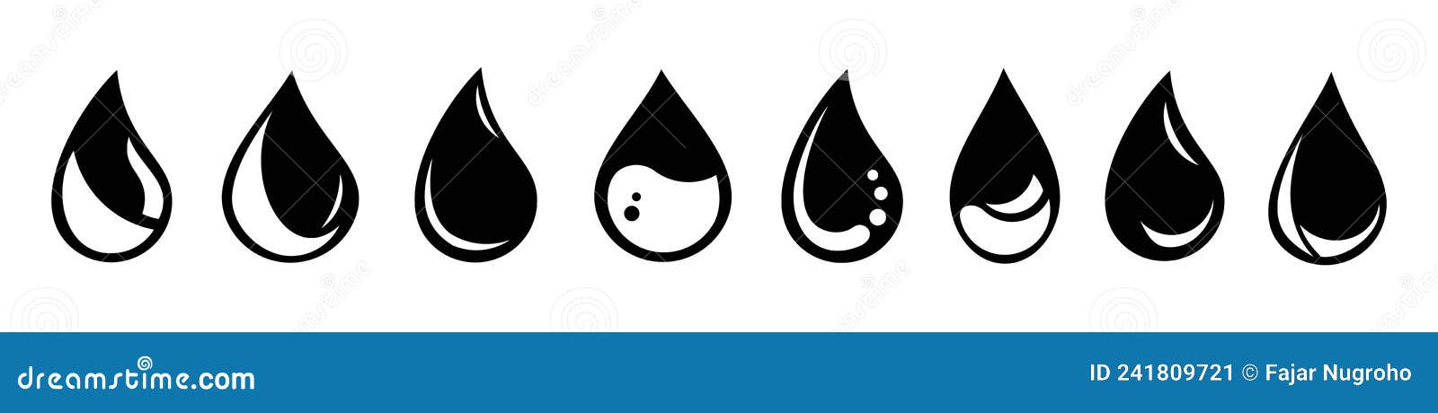 Water Drop Icon Set Different Shape Stock Vector - Illustration of ...