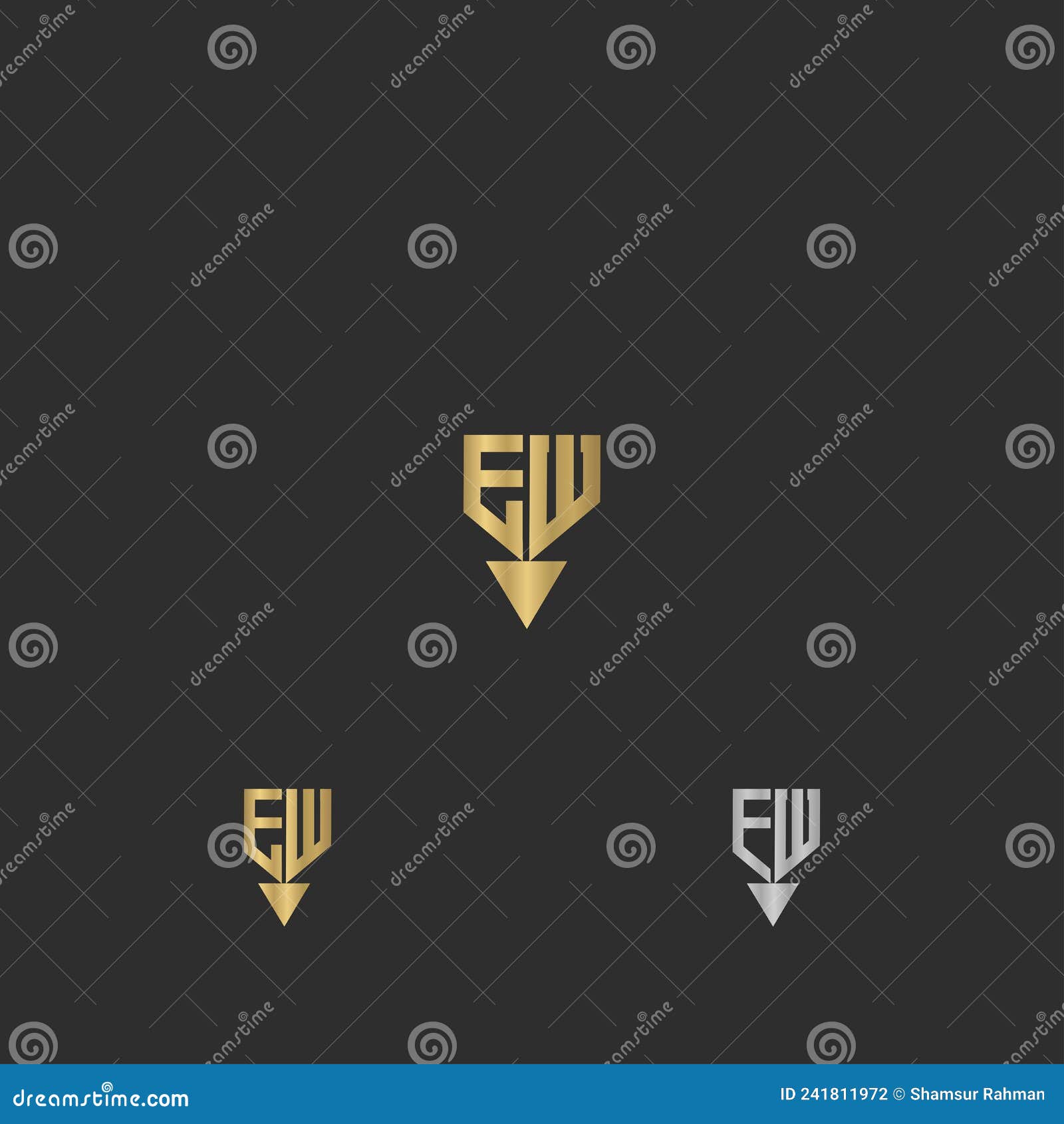 Alphabet Initials Logo EW, we, E and W Stock Vector - Illustration of ...