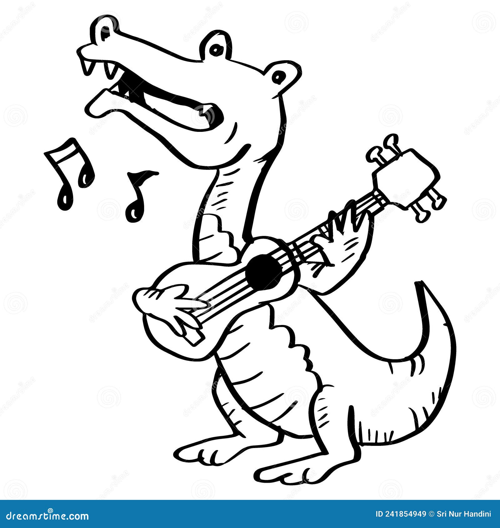 Crocodile Playing Volleyball, Humanized Green Reptile Animal Character ...