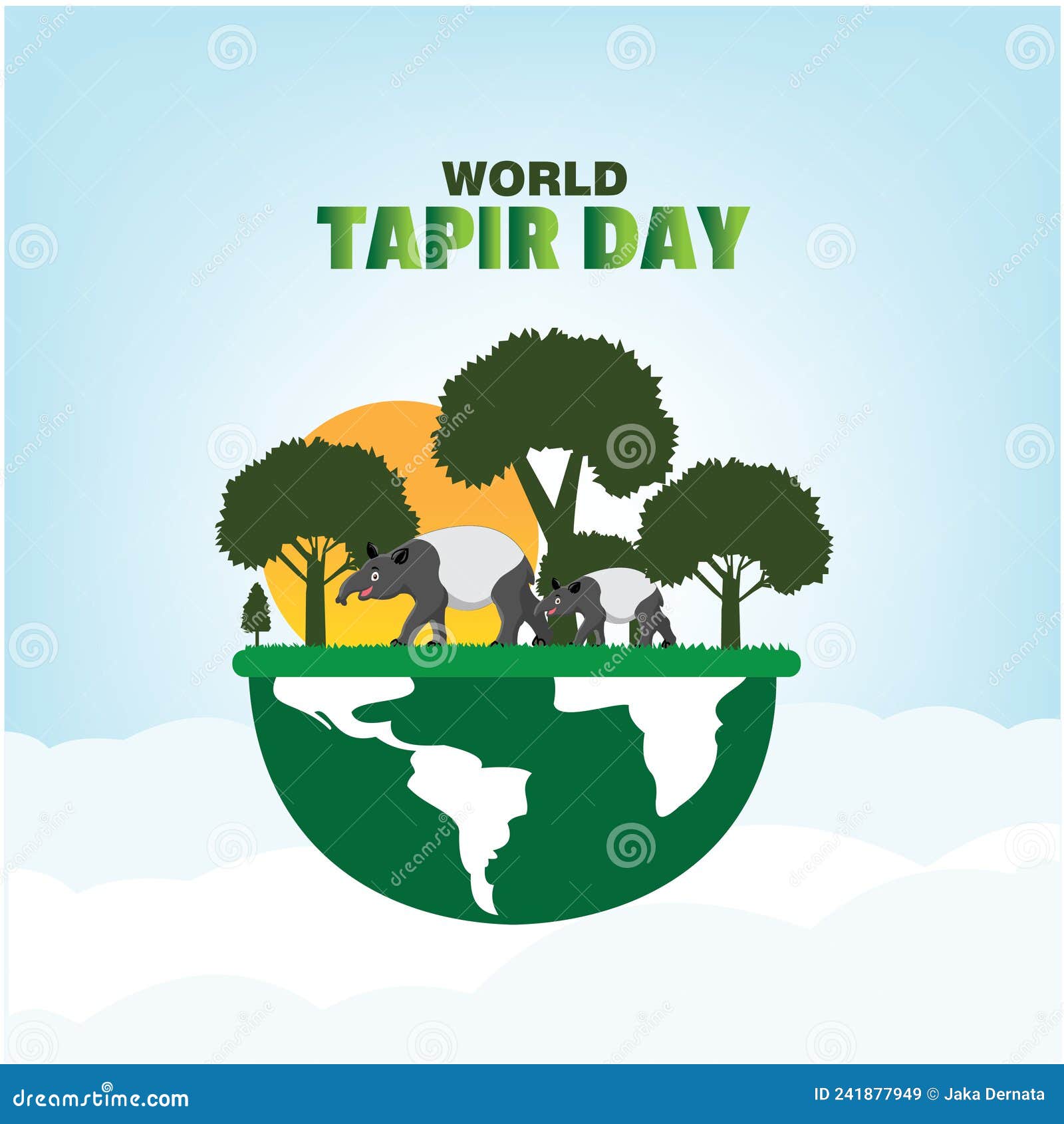 Happy Tapir Cartoon Vector Illustration | CartoonDealer.com #74632070