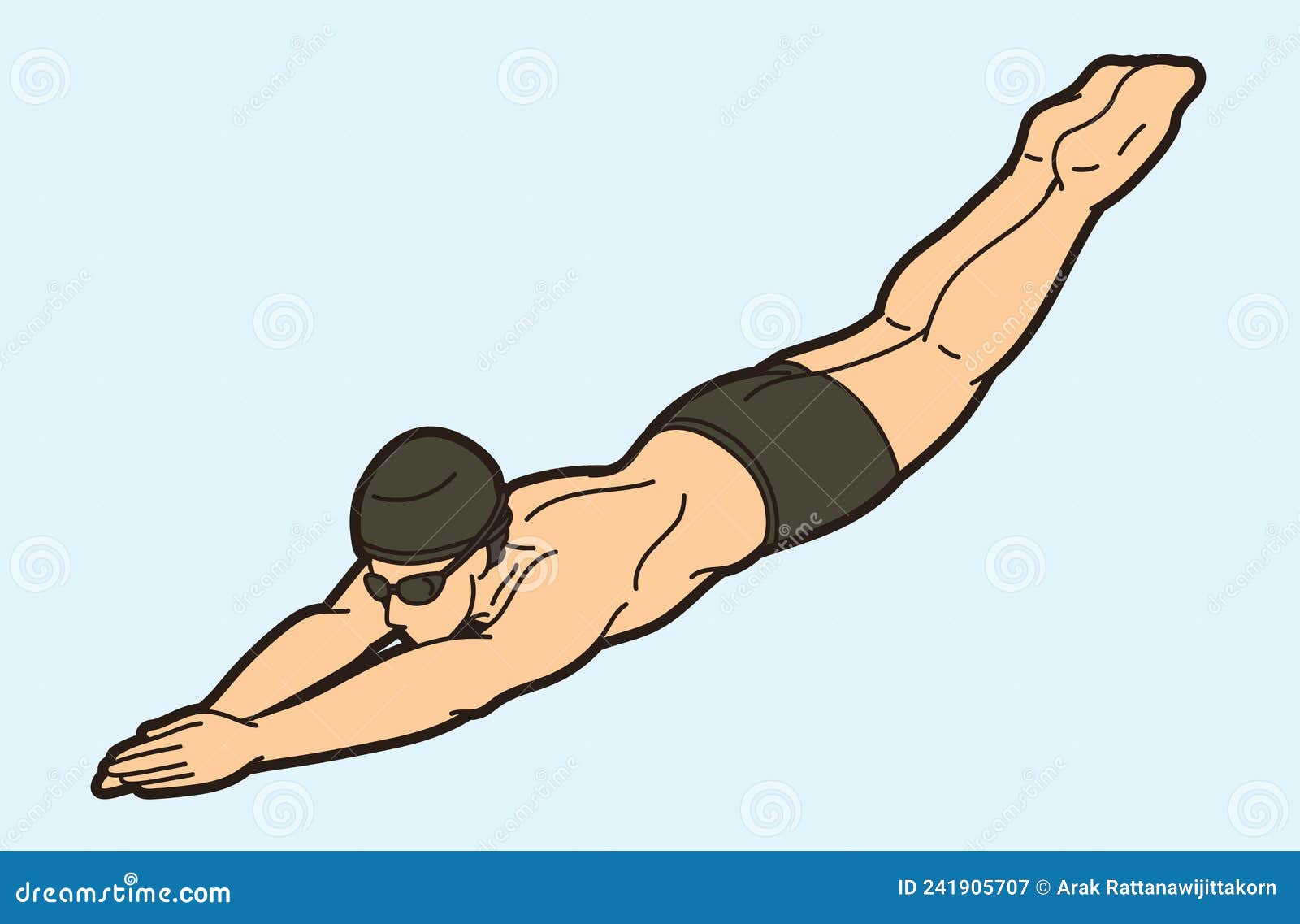 Swimming Sport Swimmer Action Cartoon Graphic Vector Stock Vector ...