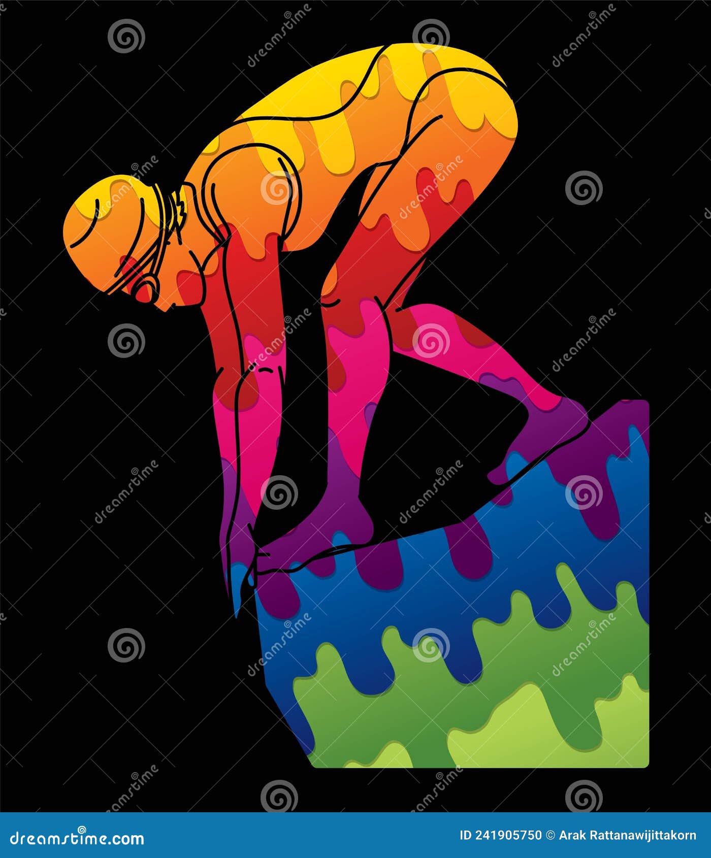 Swimming Sport Swimmer Action Cartoon Graphic Vector Stock Vector ...