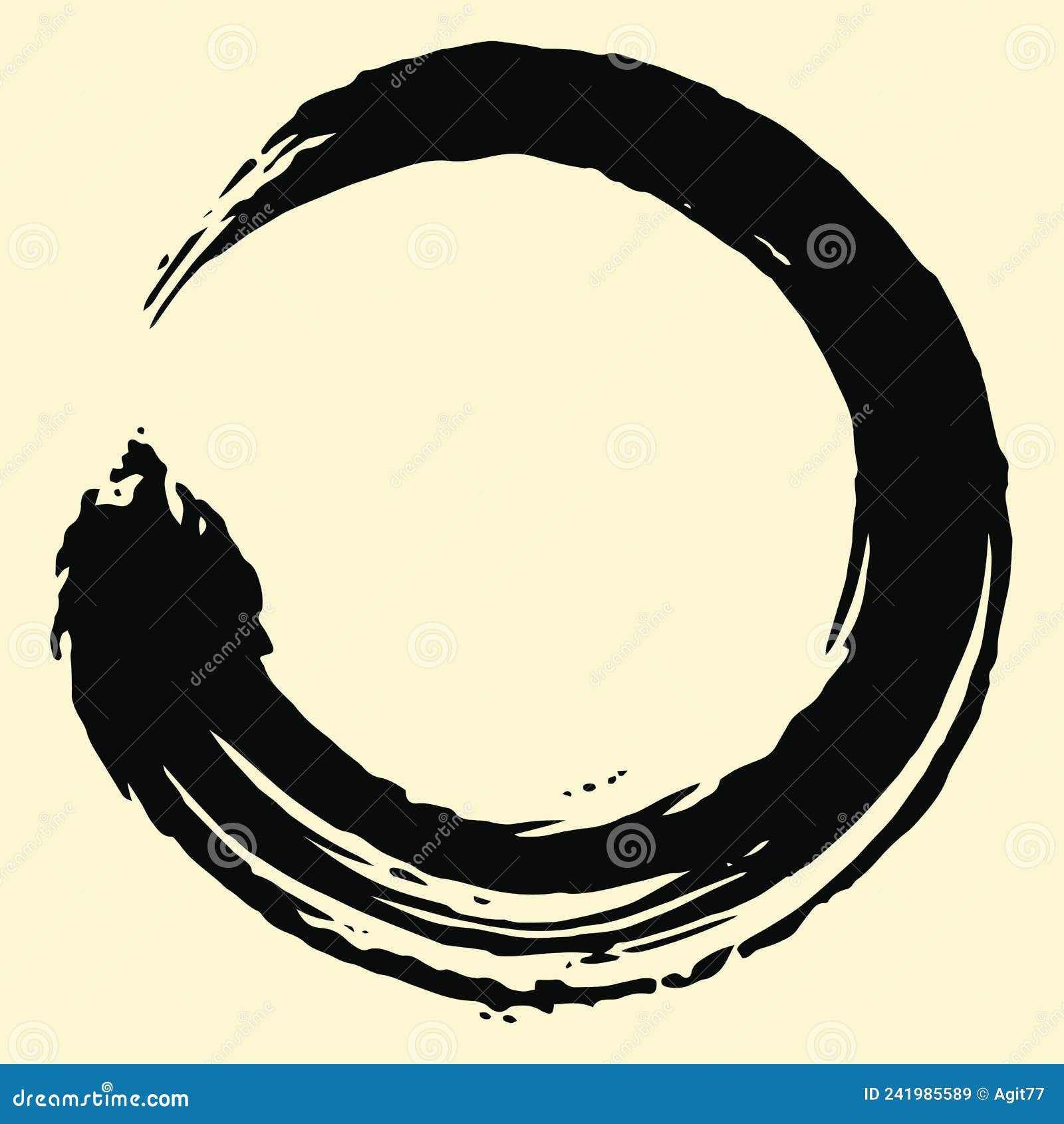 Enso Zen Japanese Circle Brush Vector Illustration Ink Vector Art Stock ...