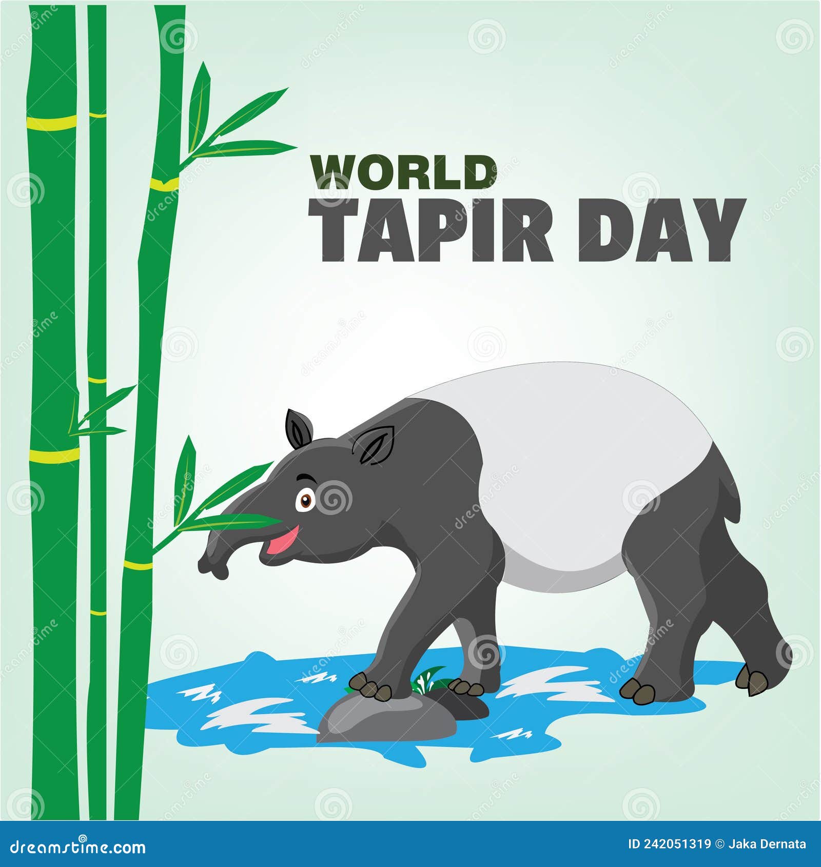 Happy world tapir day stock vector. Illustration of room - 242051319