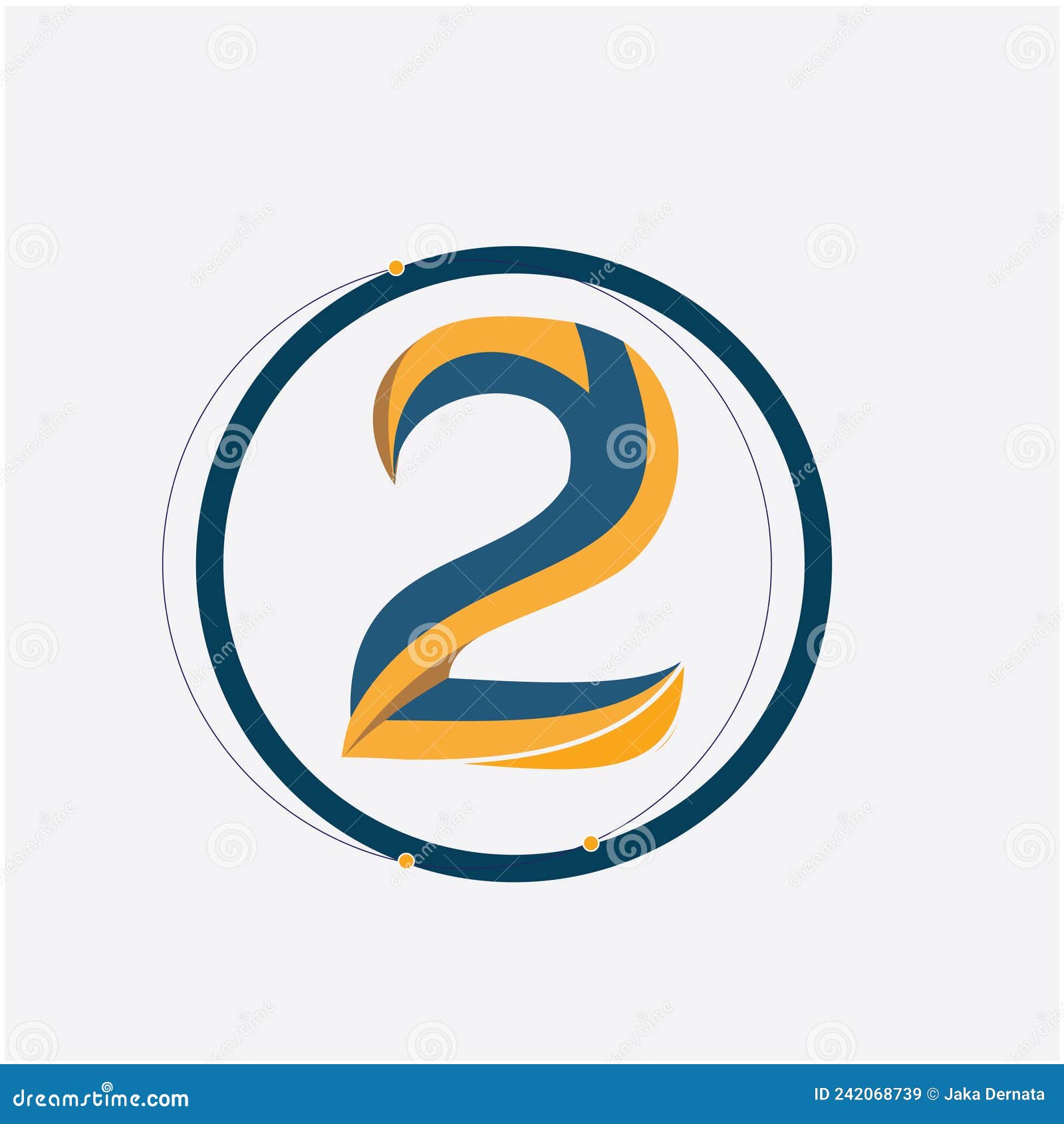 Blue Yellow Vector Number Two Logo Stock Vector - Illustration of ...