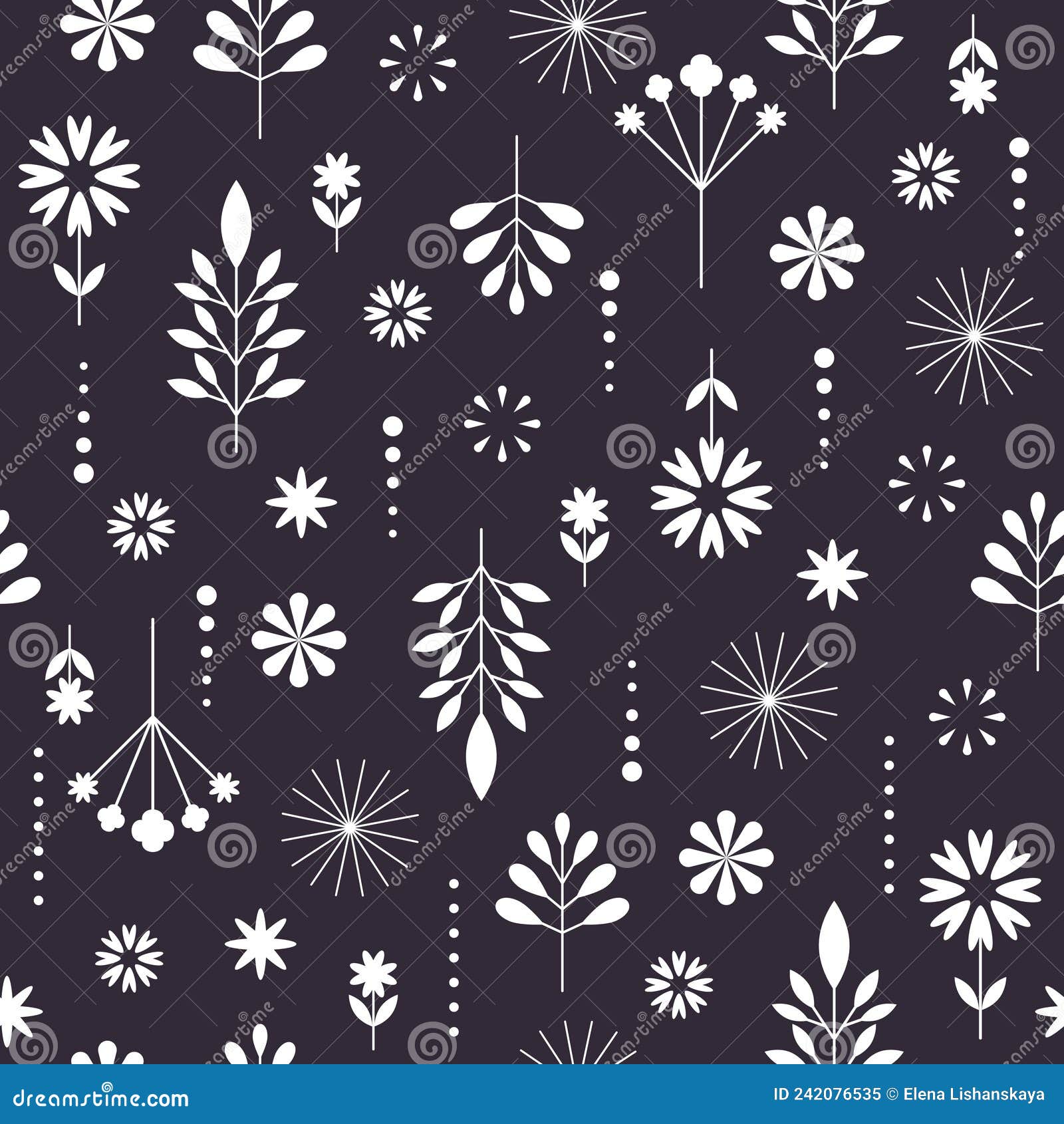 Seamless Abstract Pattern with Floral Elements Stock Vector ...