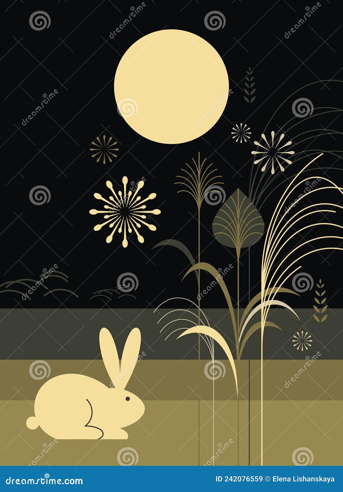 Japanese Rabbit On The Moon