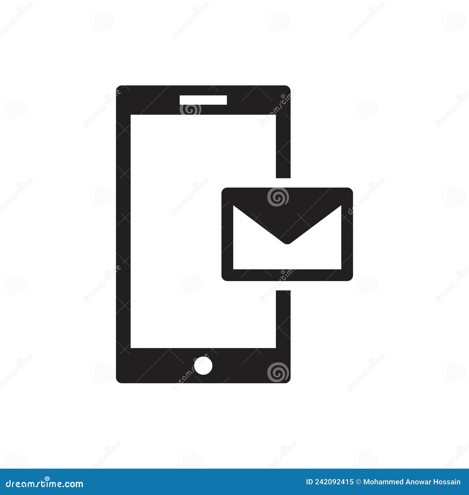 Mobile Message Icon - Mobile Email Icon Stock Illustration ...