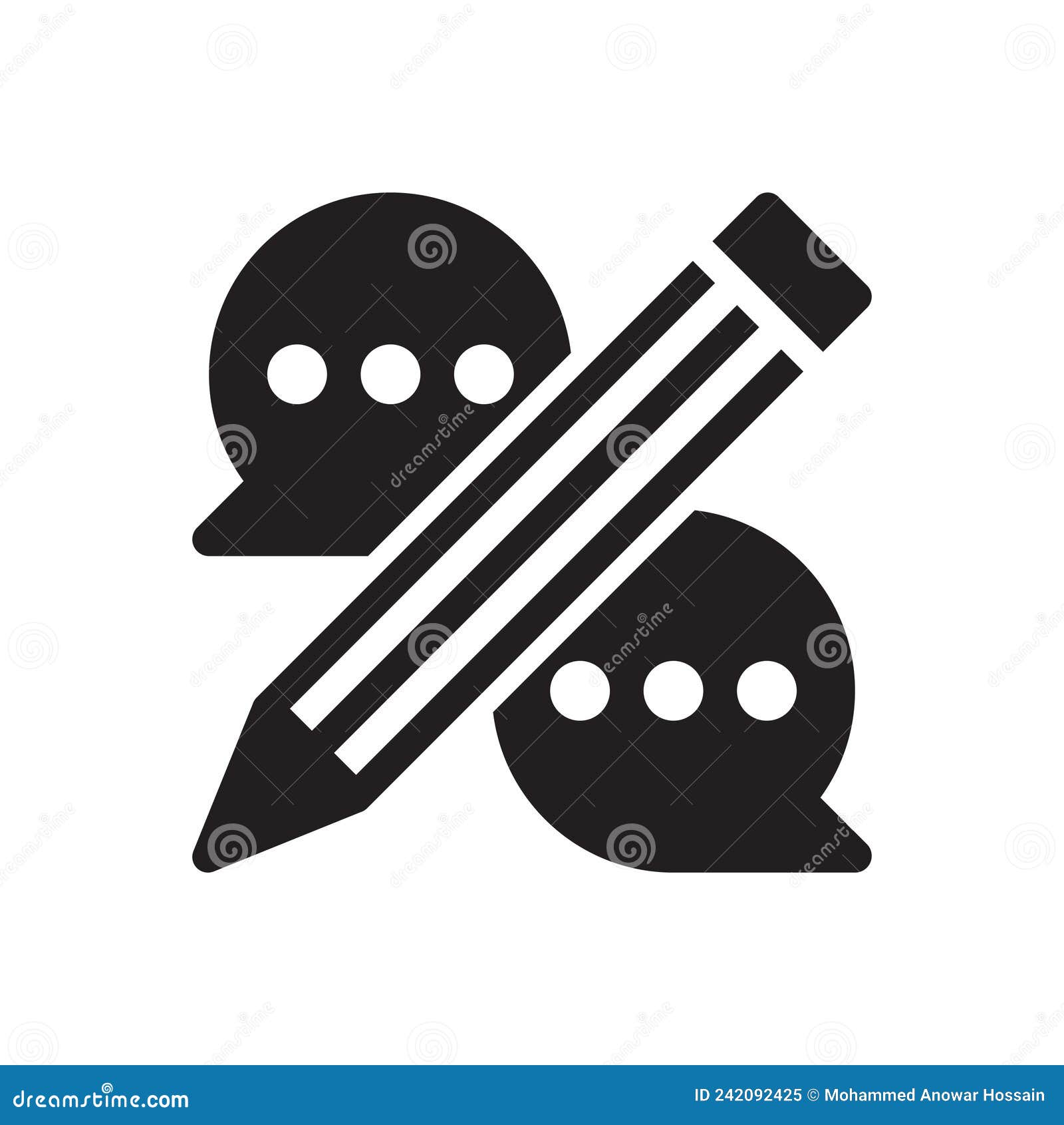 Writing Message Icon - Pencil Writing Message Stock Illustration ...