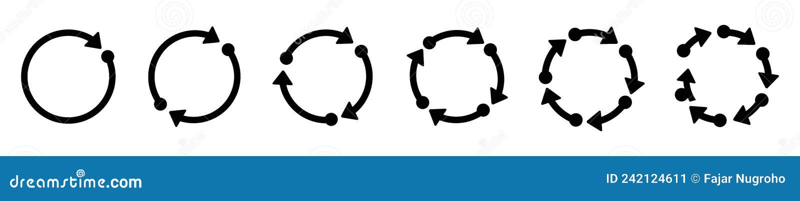 Line Icon Set Repeat Icon,flat Rotate Arrow Symbol Stock Illustration ...
