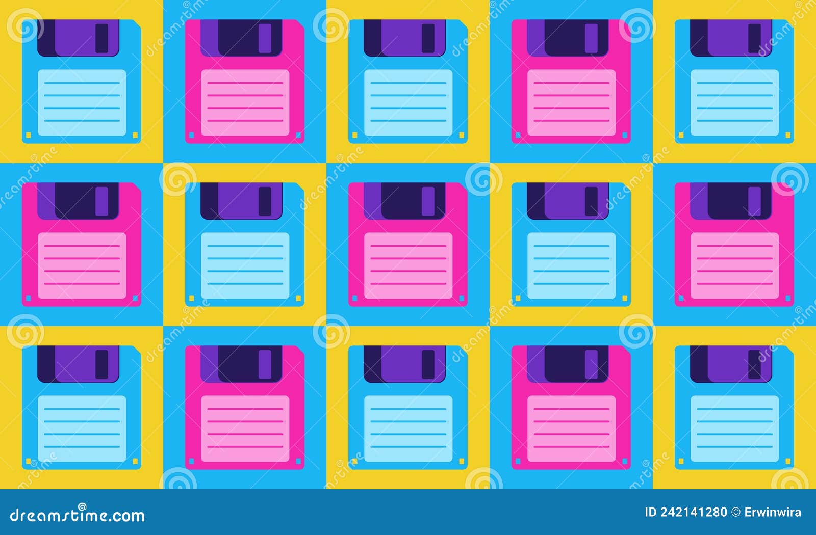 Illustration Vector Graphic of 90s Nostalgia Floppy Disk Pattern ...