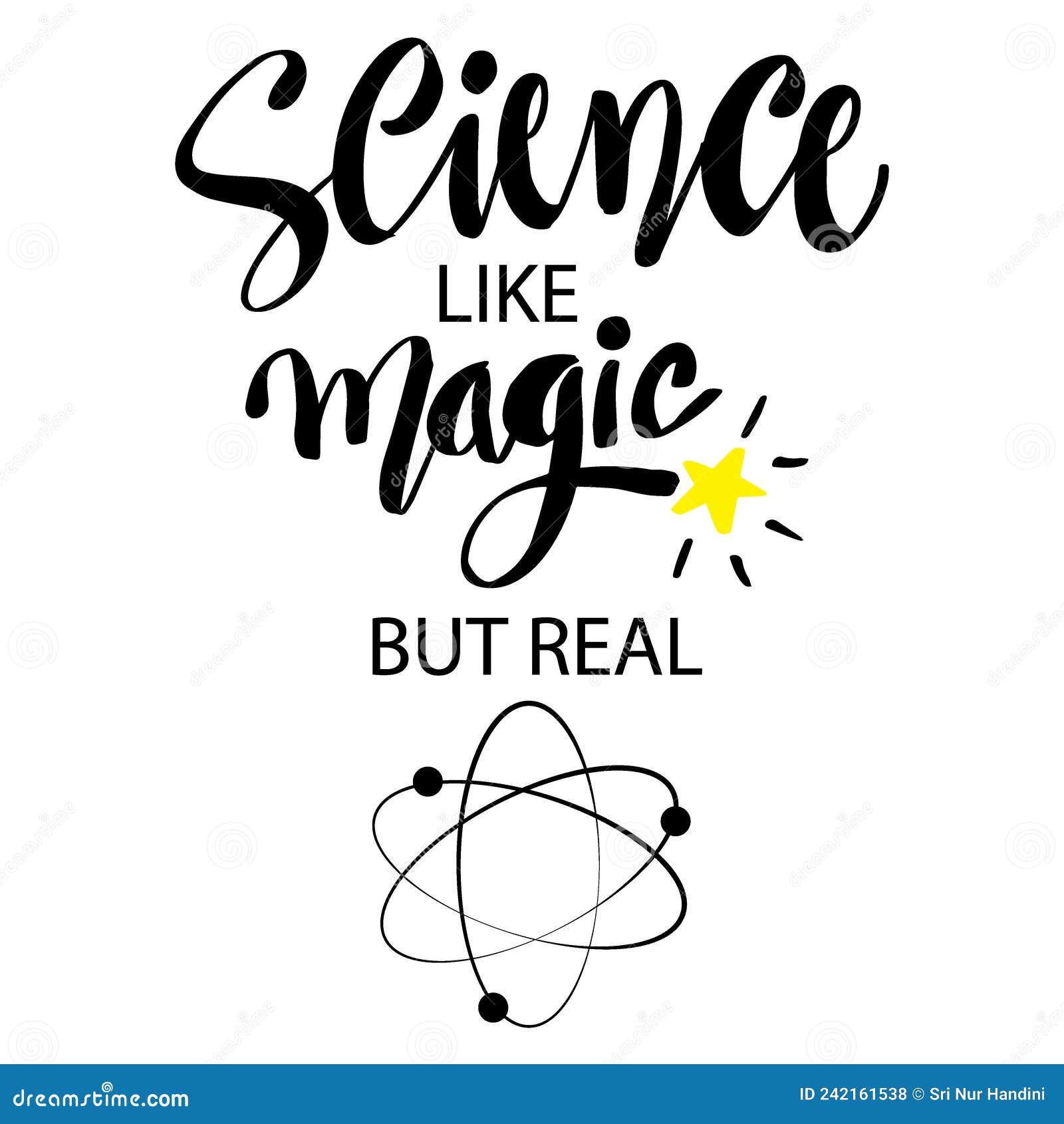 Science Like Magic is Real. Motivational Quote Stock Vector ...
