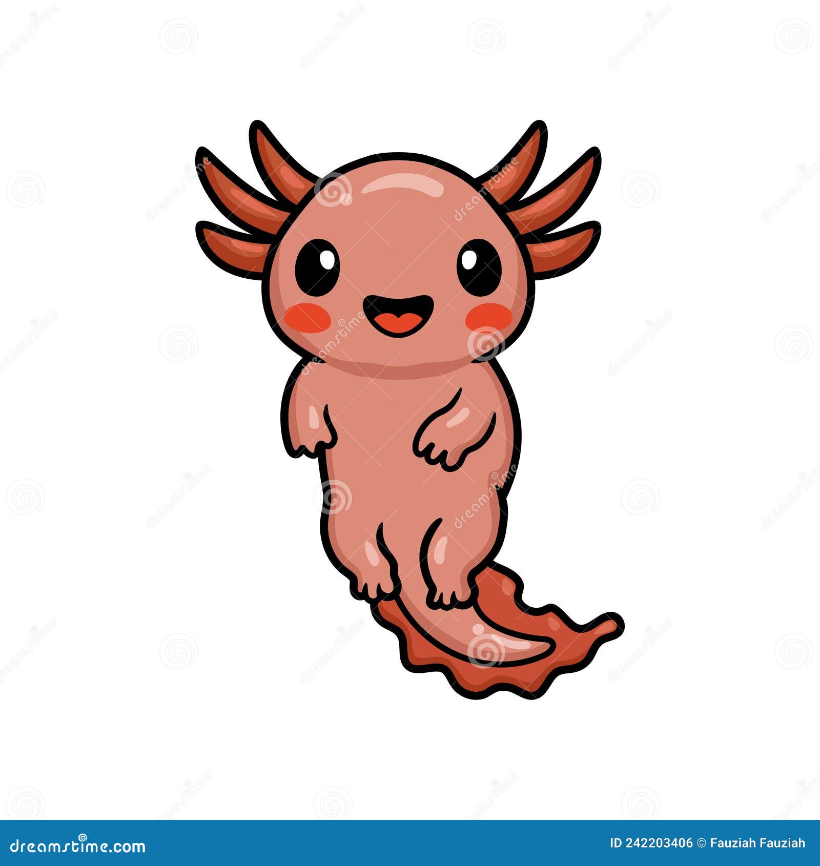 Cute Axolotl Cartoon Vector Illustration Stock Vector - Illustration of ...